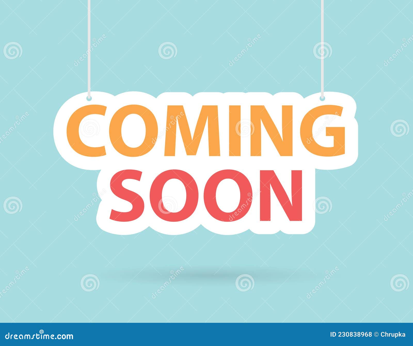 Coming Soon Colorful Hanging Banner Stock Vector - Illustration of ...