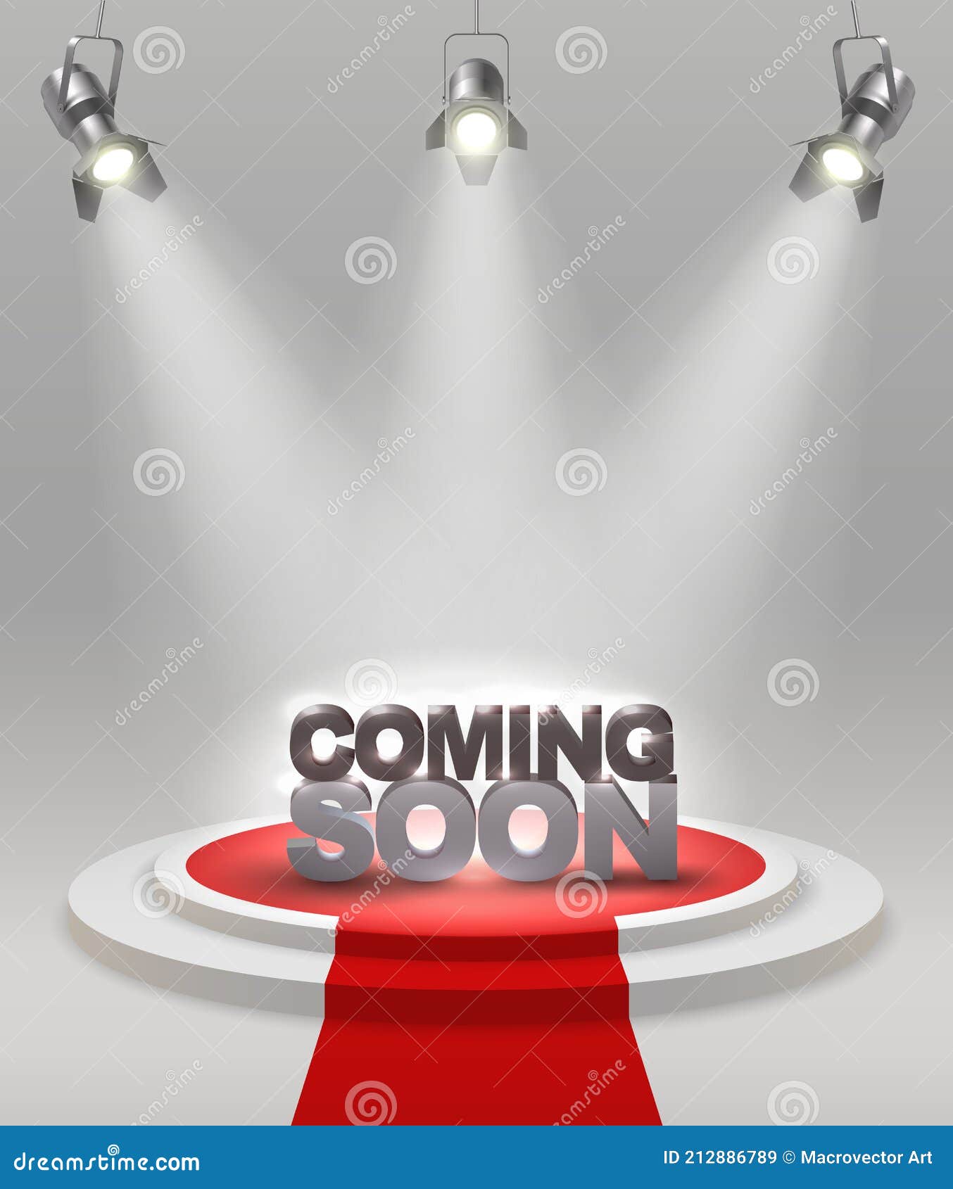 Coming Soon Composition stock vector. Illustration of realistic - 212886789
