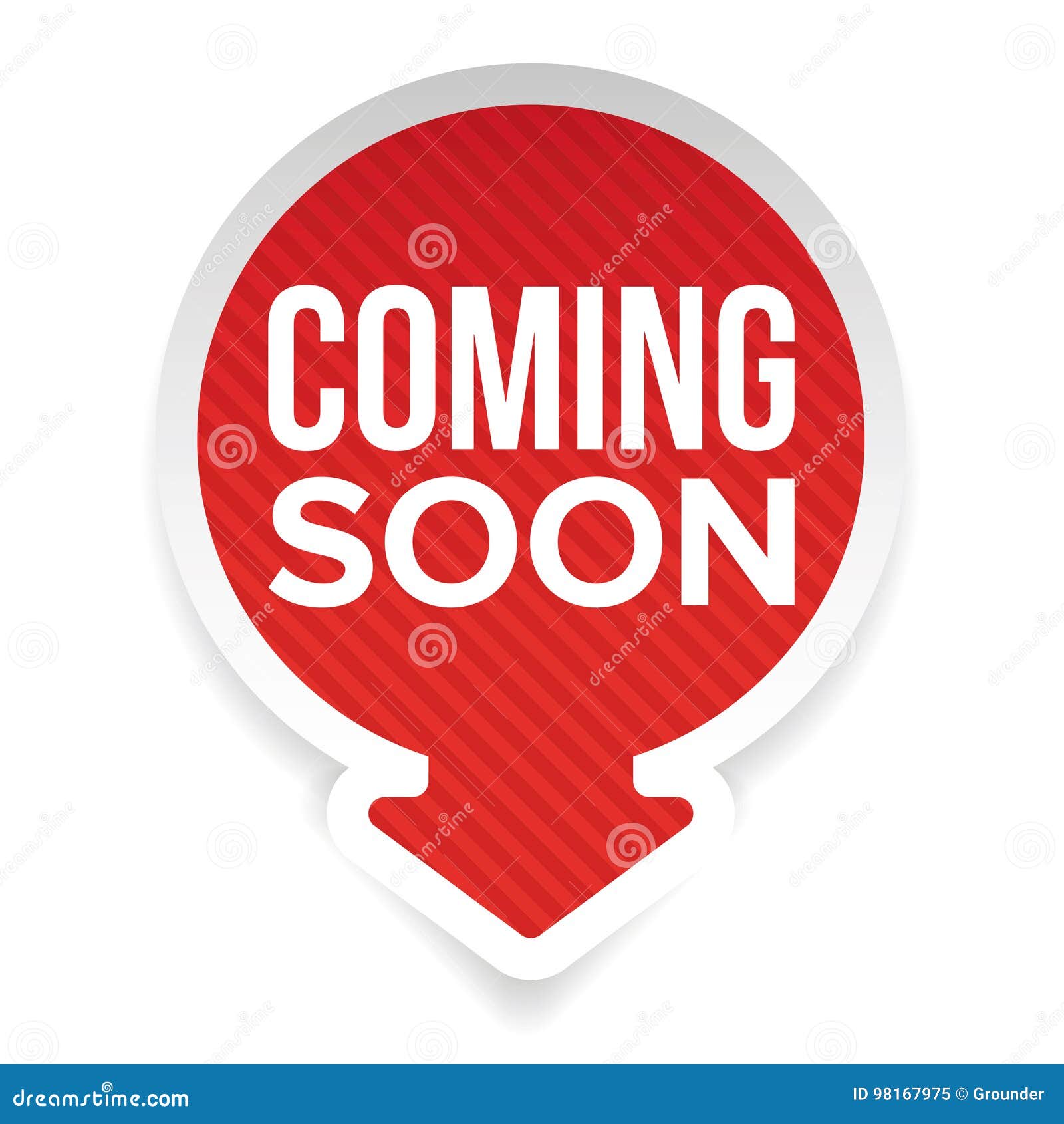 Coming Soon Label with Arrow Stock Vector - Illustration of label ...