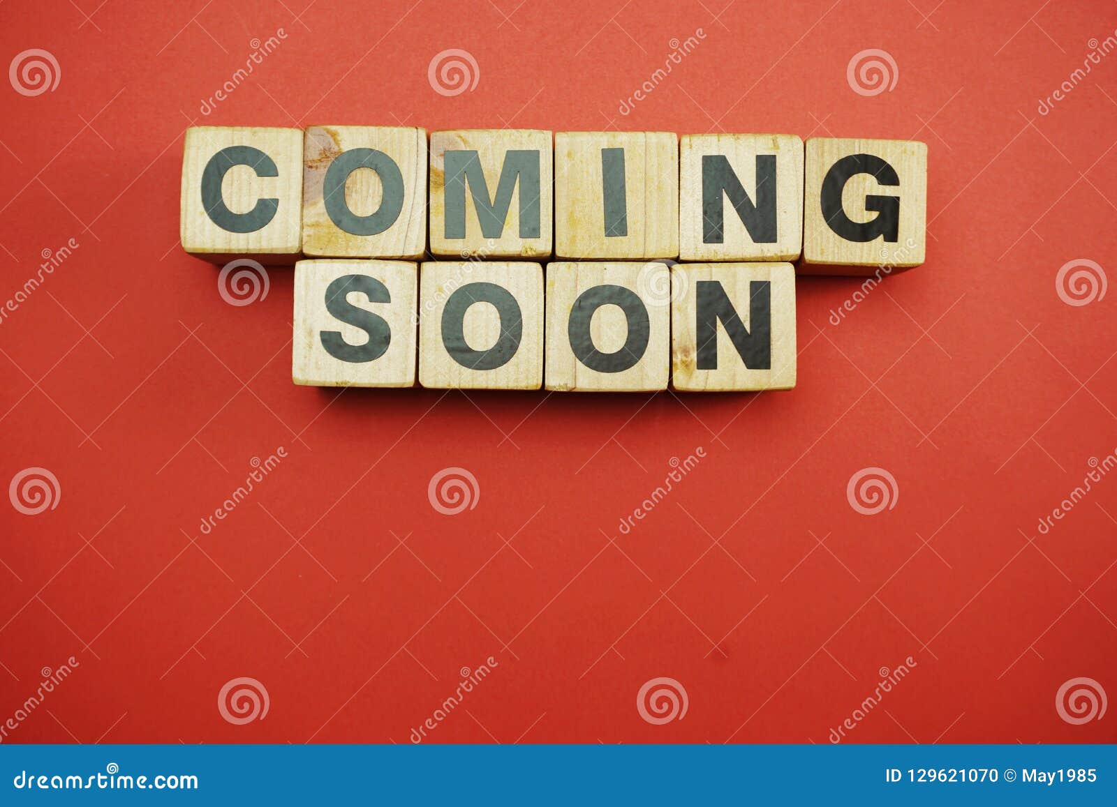 Coming Soon Alphabet Letters with Space Copy on Red Background Stock ...