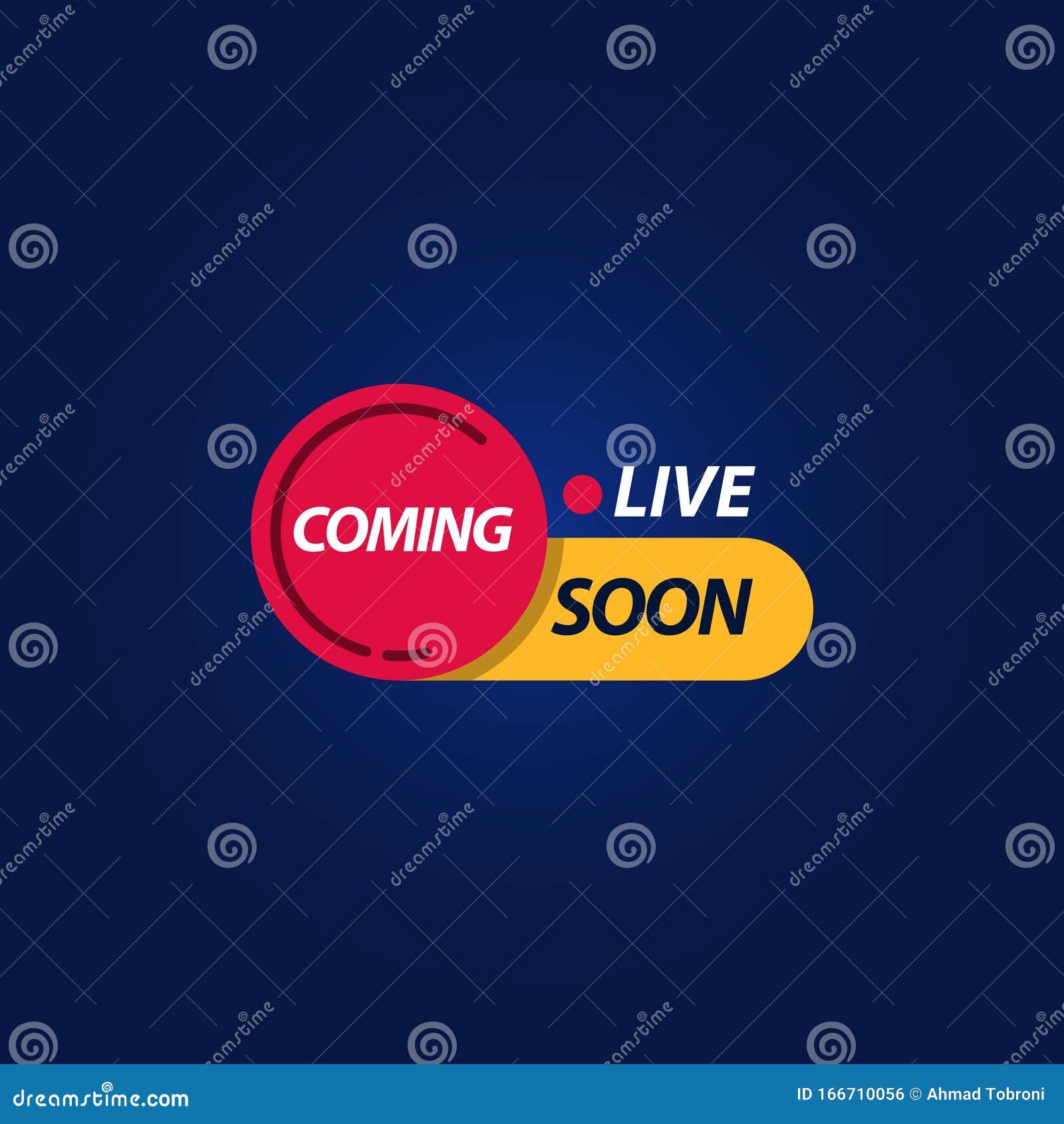 Coming Soon Live Label Logo Vector Template Design Illustration Stock ...