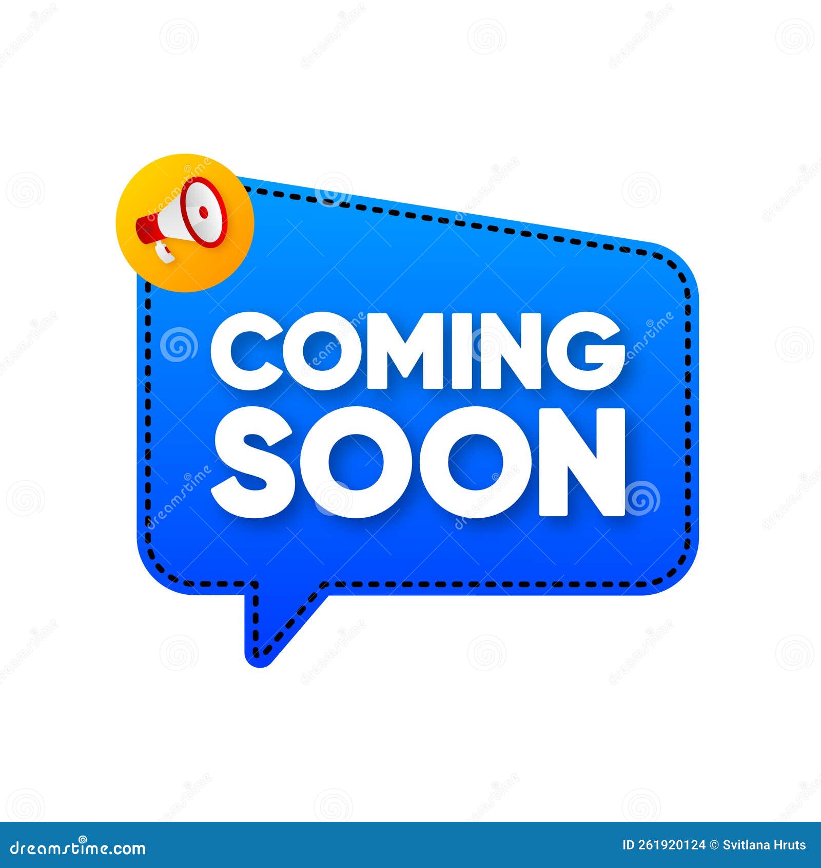 Coming Soon Megaphone Banner Isolated. Vector Illustration. Stock ...