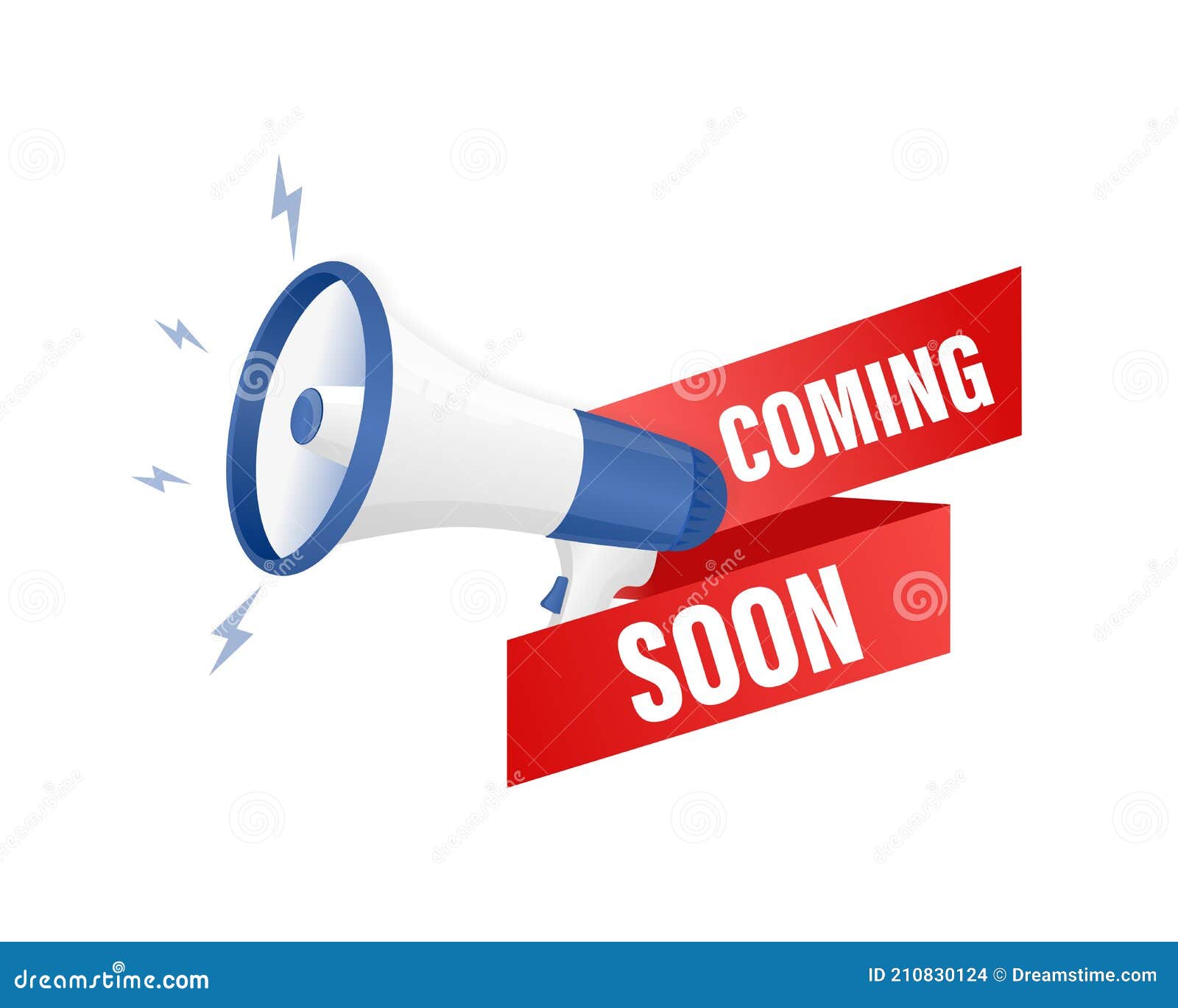Coming Soon Megaphone on White Background for Flyer Design. Vector ...