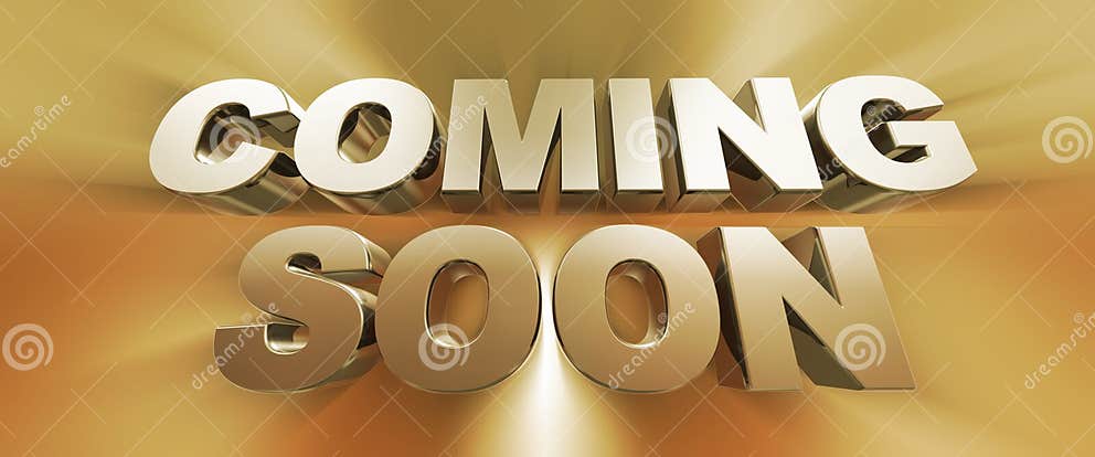 Coming soon 3D rendering stock illustration. Illustration of ...