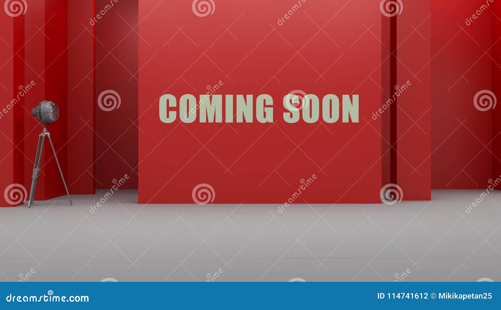 Coming soon 3D rendering stock illustration. Illustration of stage ...