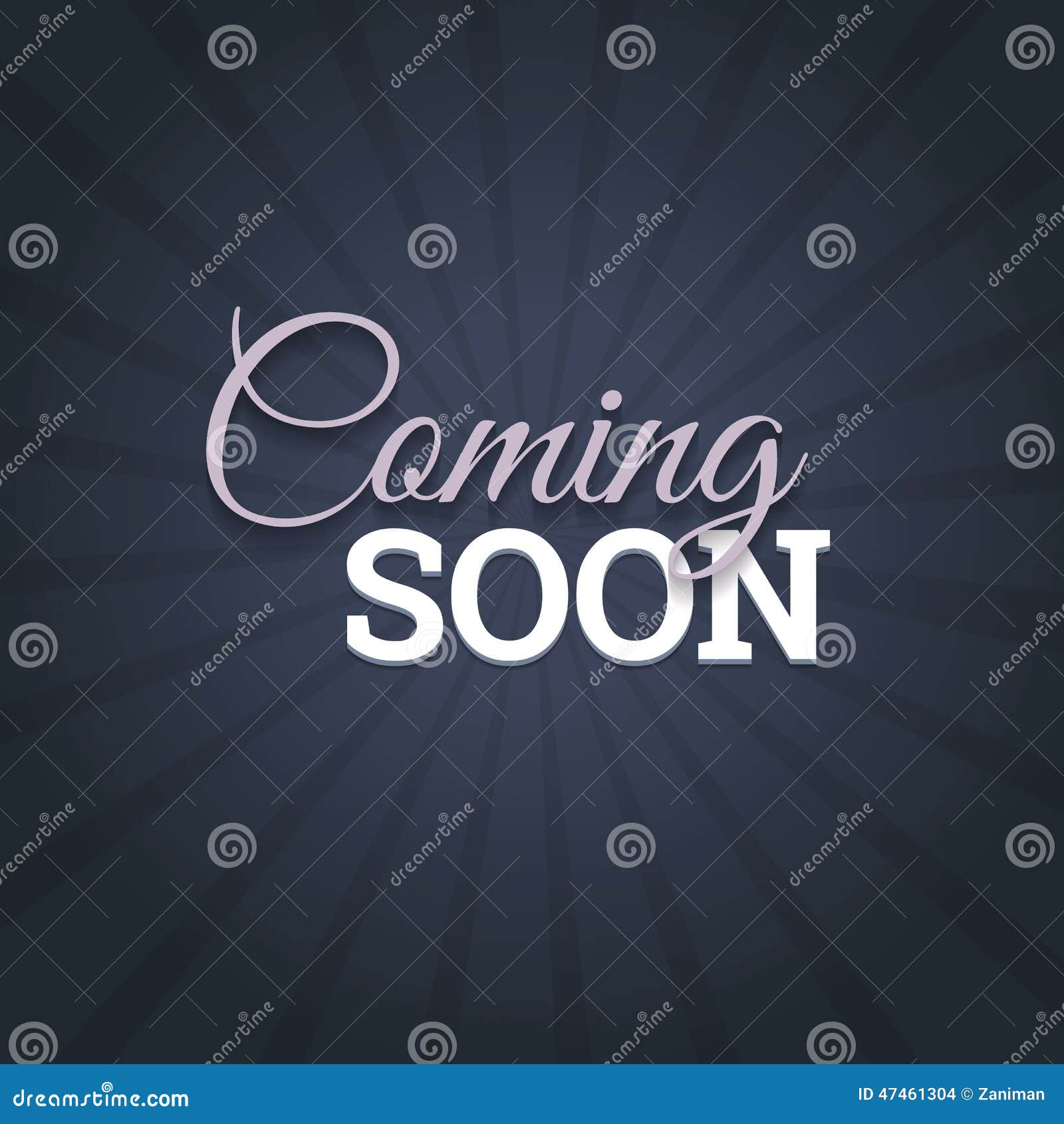 Coming Soon Message on Dark Background. Stock Vector - Illustration of ...