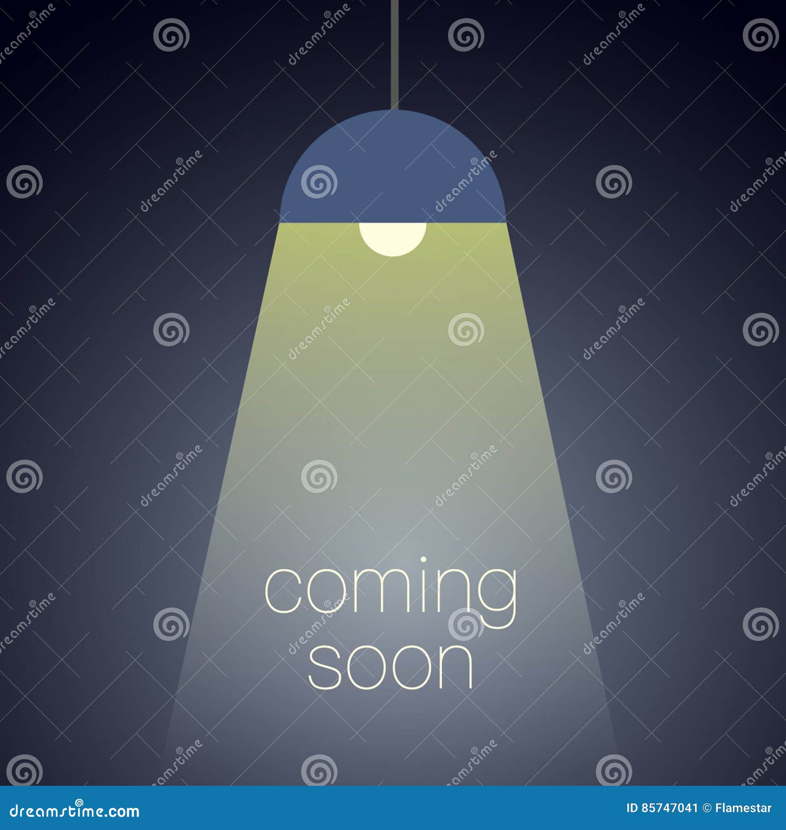 Coming Soon Message Illuminated with Light Projector Blank Vector ...