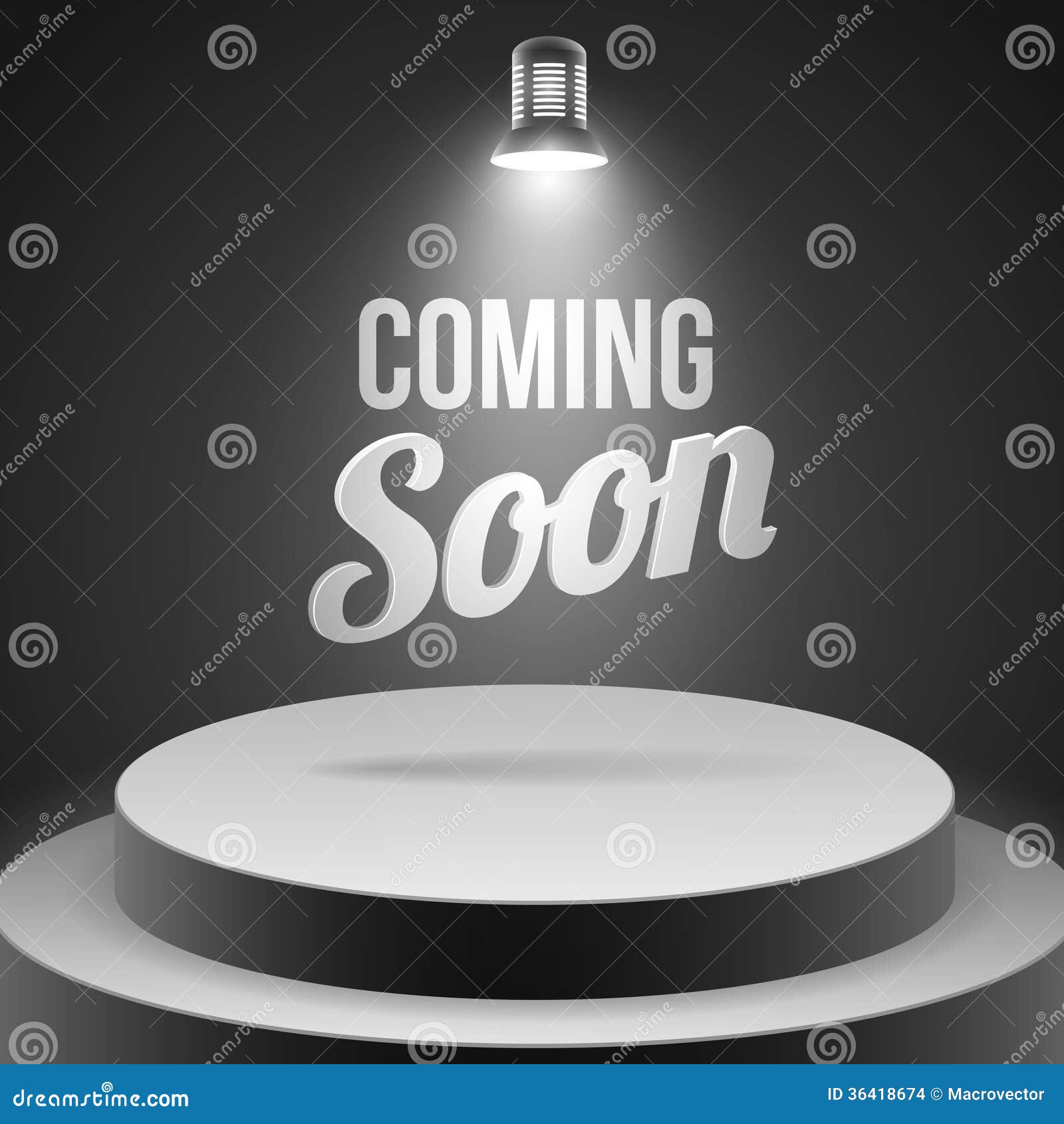 Coming Soon Message Illuminated Stage Light Stock Illustrations – 73 ...
