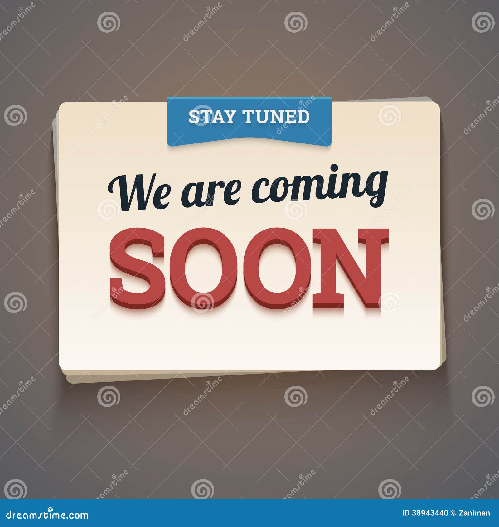 Coming soon message. stock vector. Illustration of realistic - 38943440