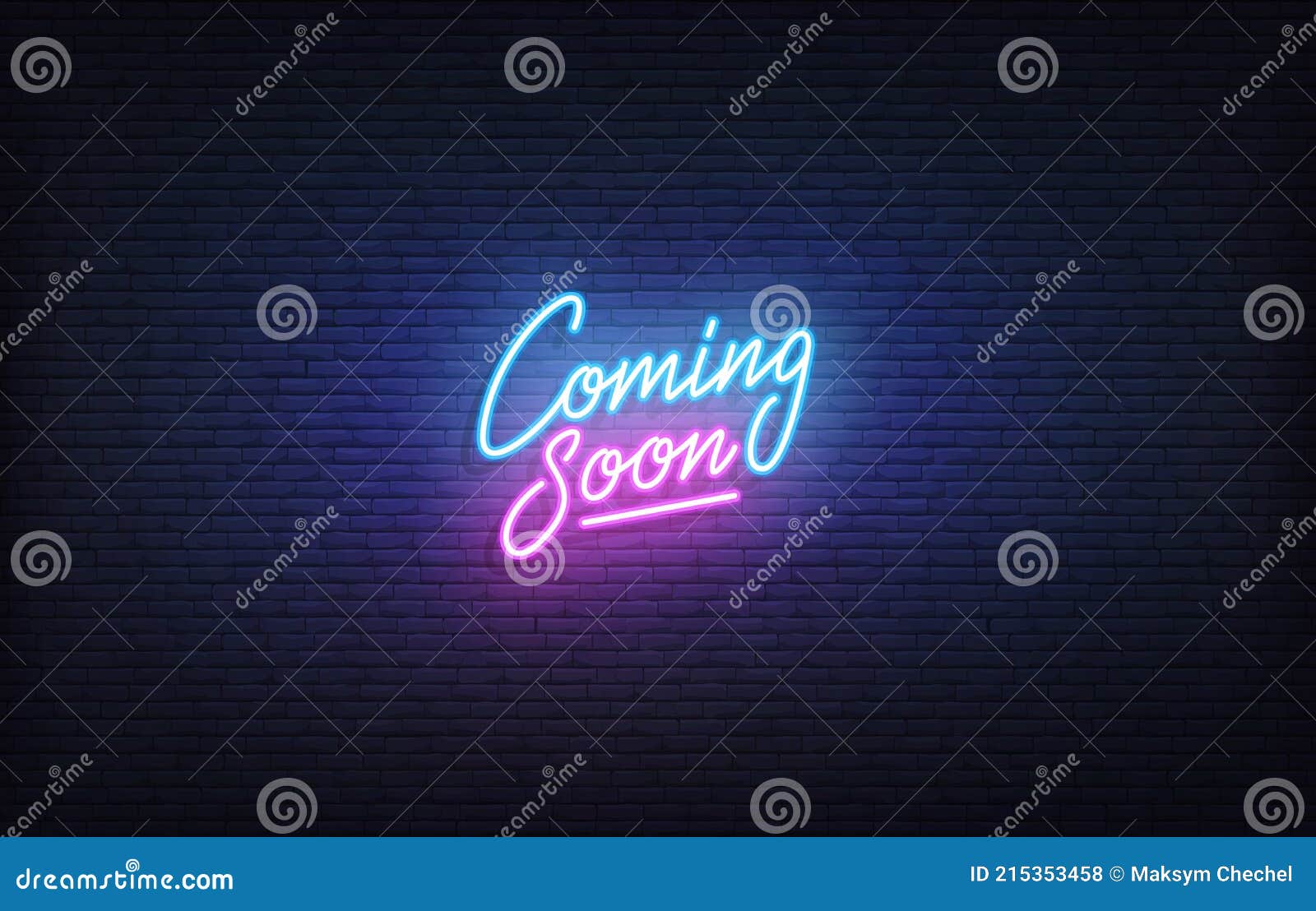 Coming Soon Neon Sign. Glowing Neon Lettering Coming Soon Template ...