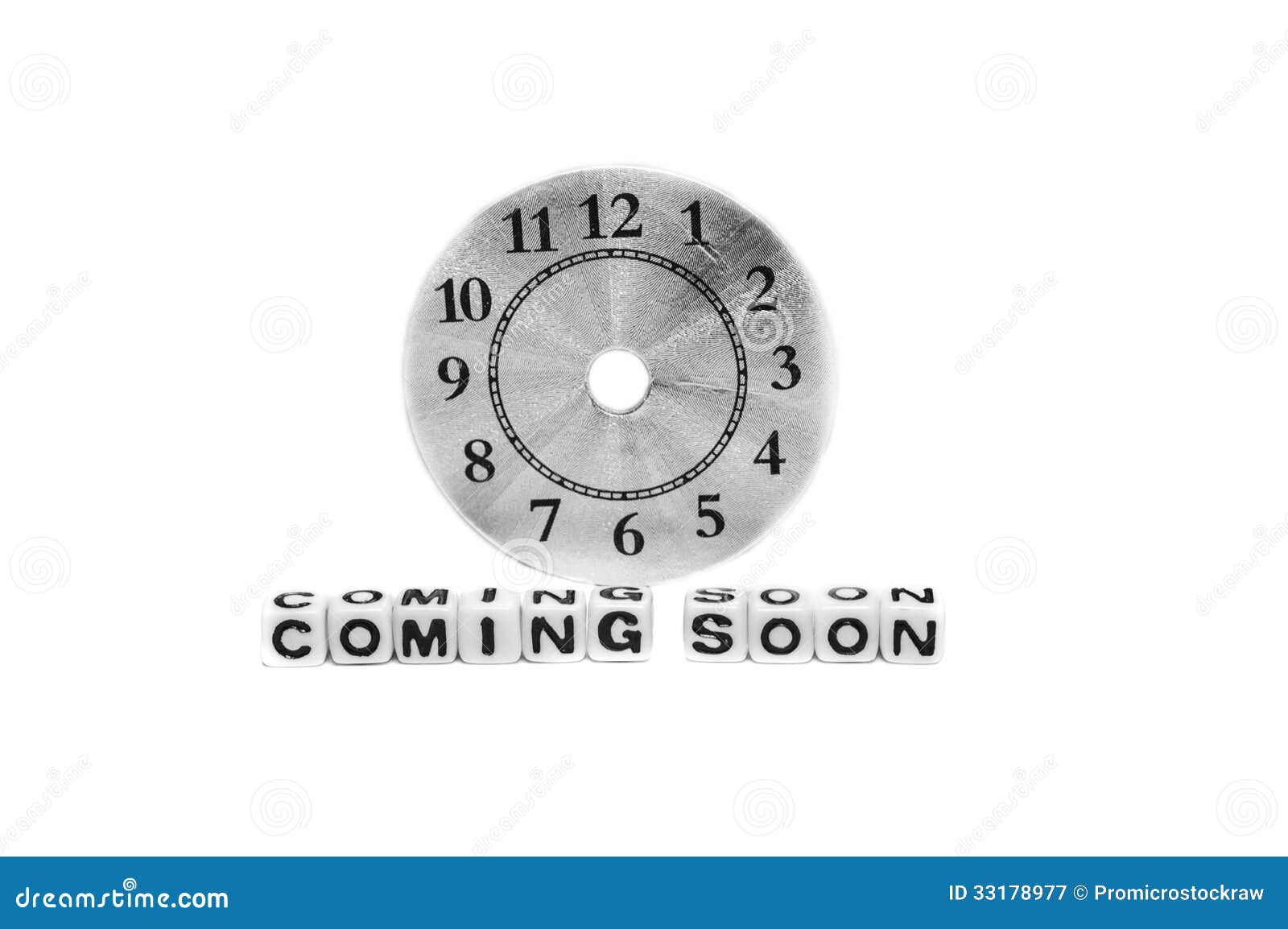 Coming Soon with Round Clock Stock Image - Image of isolated, coming ...