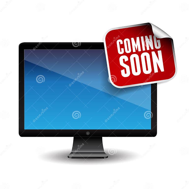 Coming soon on screen stock vector. Illustration of banner - 29562794