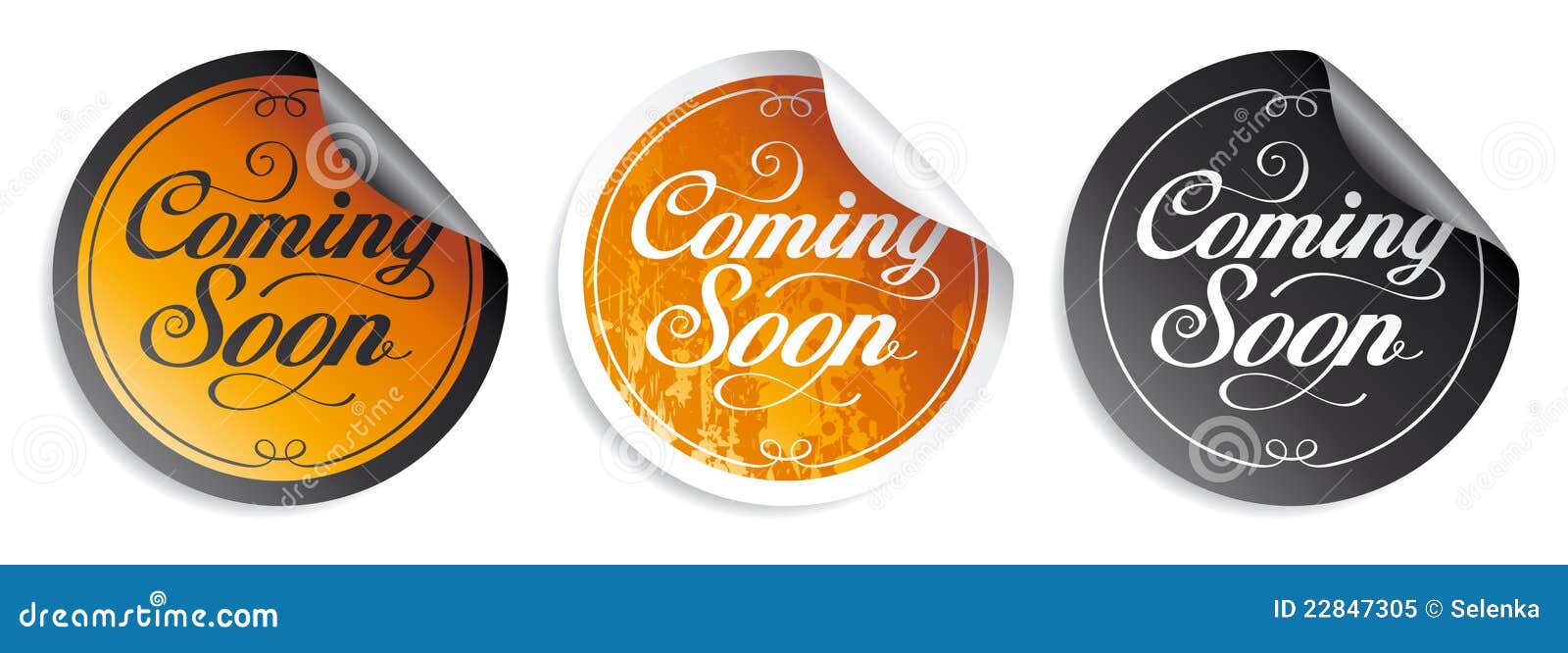 Coming soon stickers. stock vector. Illustration of arriving - 22847305