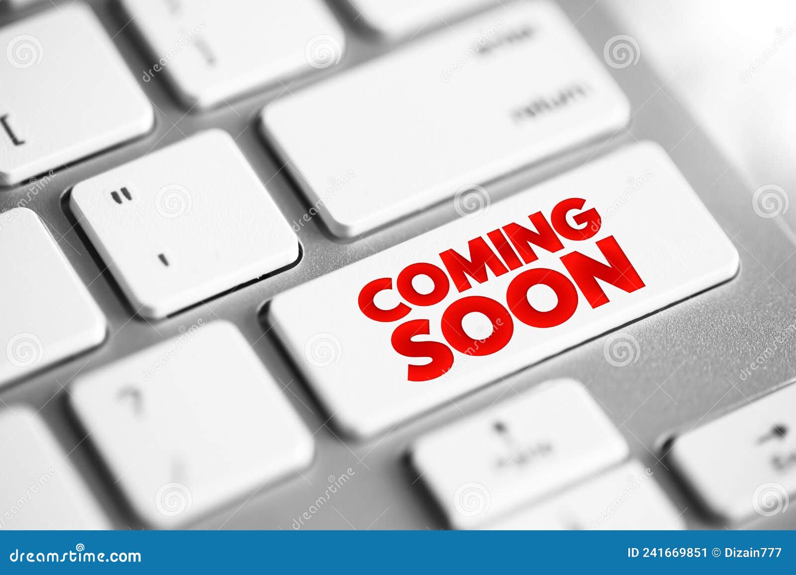 Coming Soon Text Button on Keyboard, Concept Background Stock Image ...