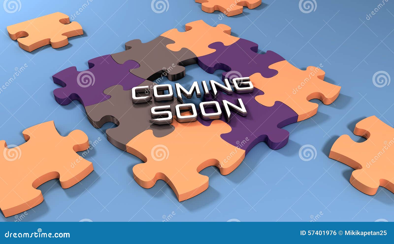 Coming Soon Text with Color Puzzle Background Stock Illustration ...
