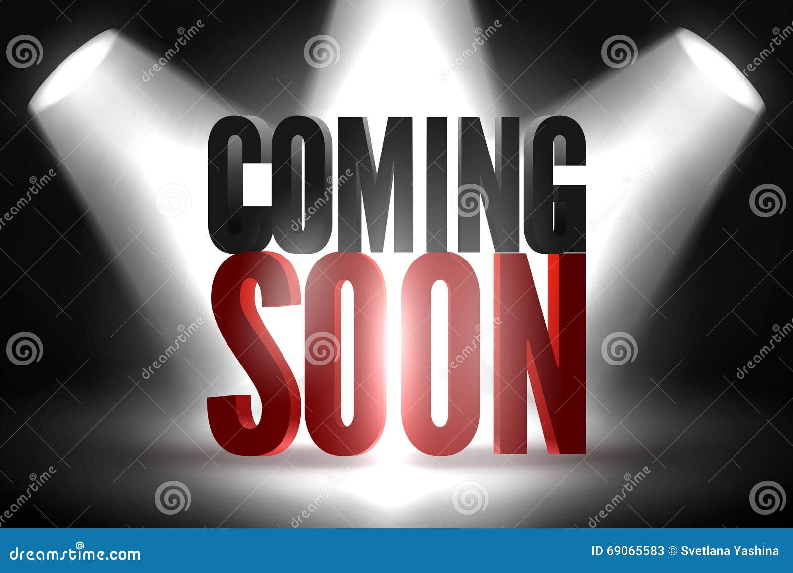 Coming Soon. Text In Spotlight Shine Effects On A Dark Background Stock ...