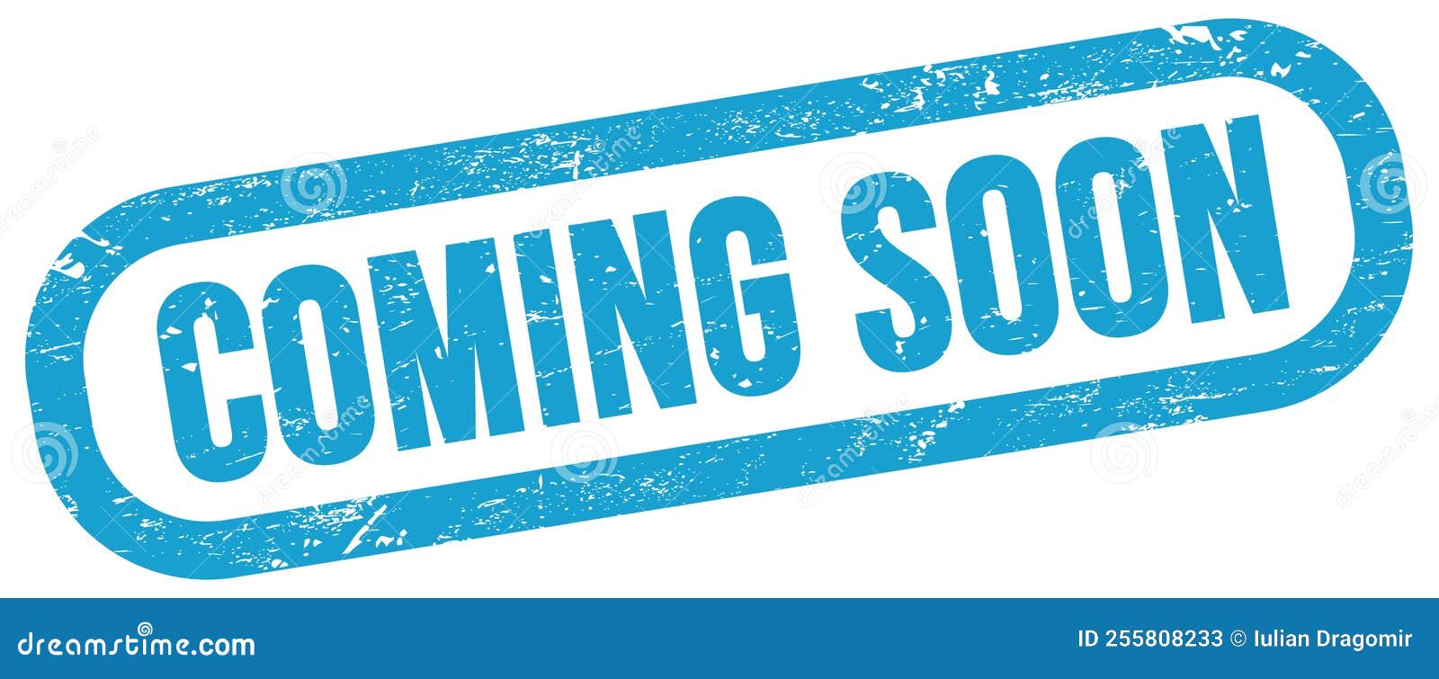 COMING SOON, Text Written on Blue Stamp Sign Stock Image - Image of ...