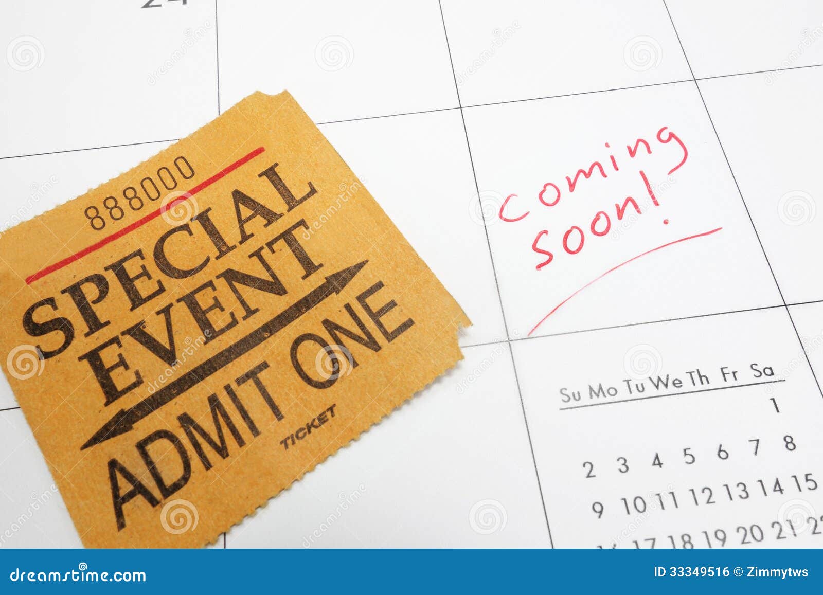 Coming soon ticket stock photo. Image of date, comingsoon - 33349516