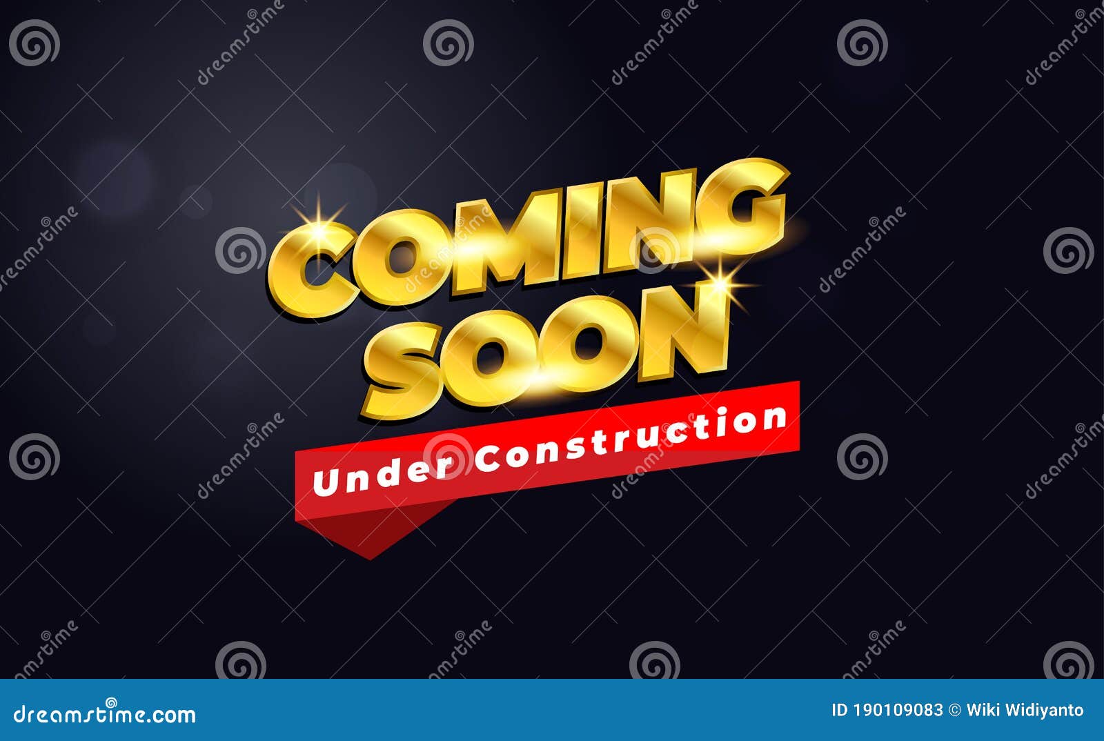 Coming Soon Under Construction with Golden and Dark Colour..Vector ...