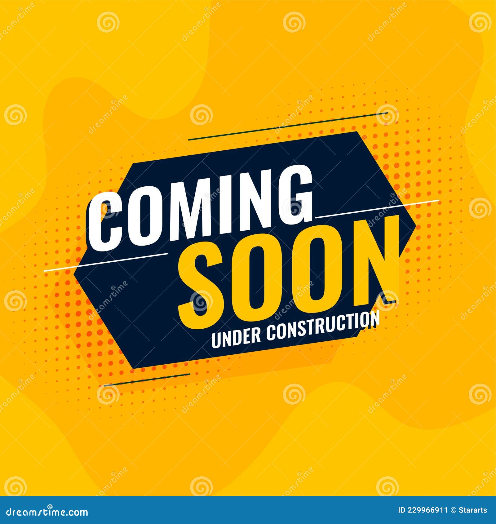 Coming Soon Under Construction Yellow Background Stock Vector ...