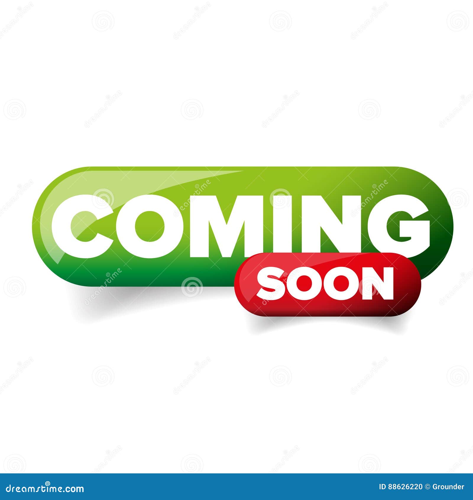 Coming soon vector button stock vector. Illustration of label - 88626220