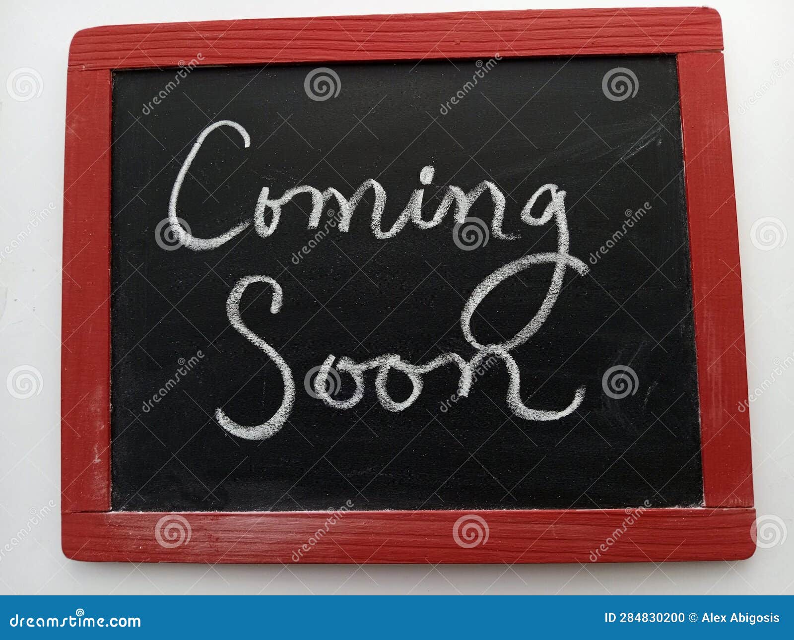 Coming Soon Written on a Chalkboard Stock Photo - Image of info ...