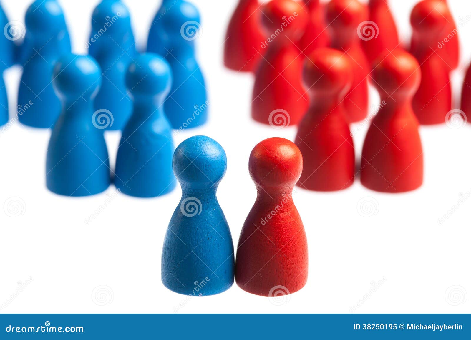 Coming Together Concept, Pawn Figures Stock Image - Image of blue ...