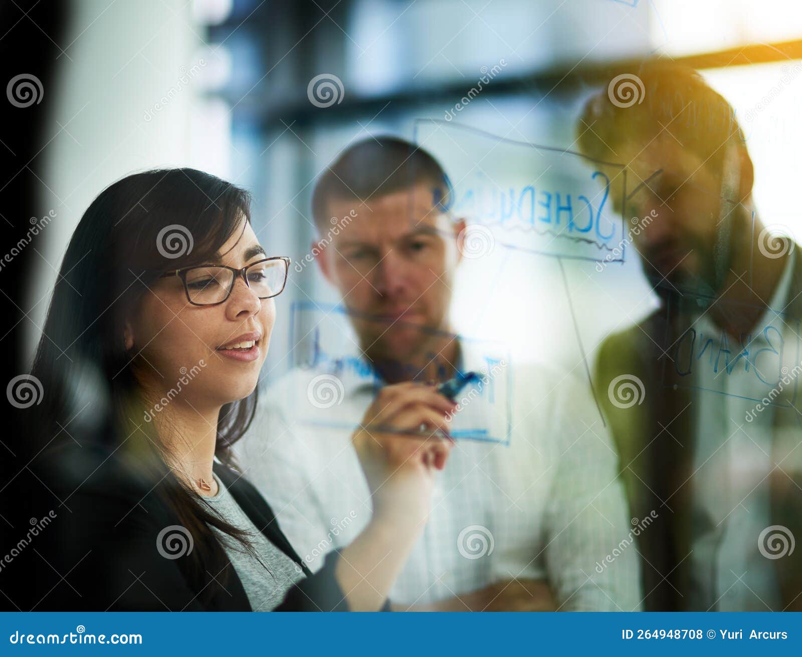 Coming Up with a Solution Together. a Group of Colleagues Brainstorming ...