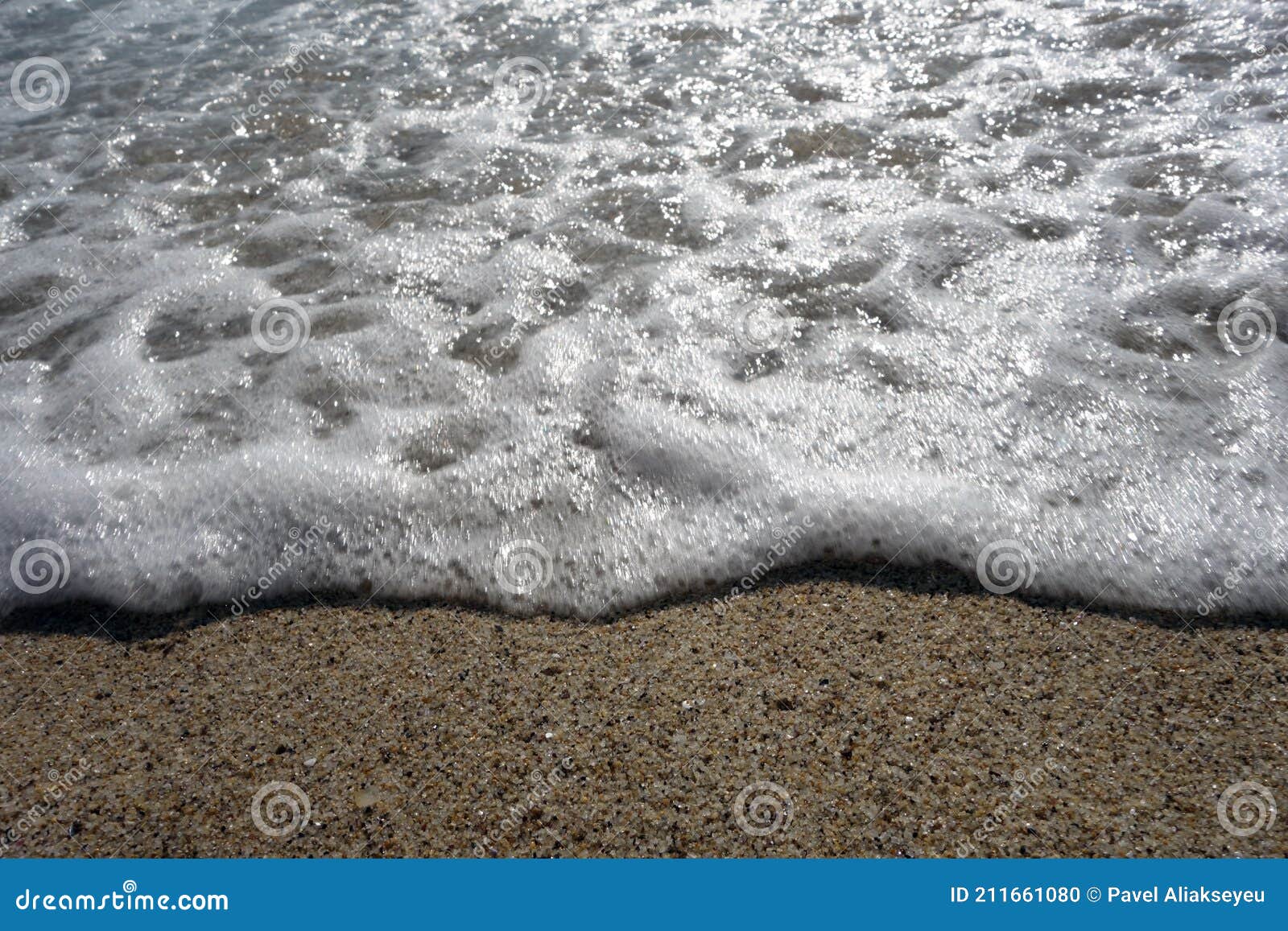 Coming wave and beach sand stock photo. Image of shore - 211661080