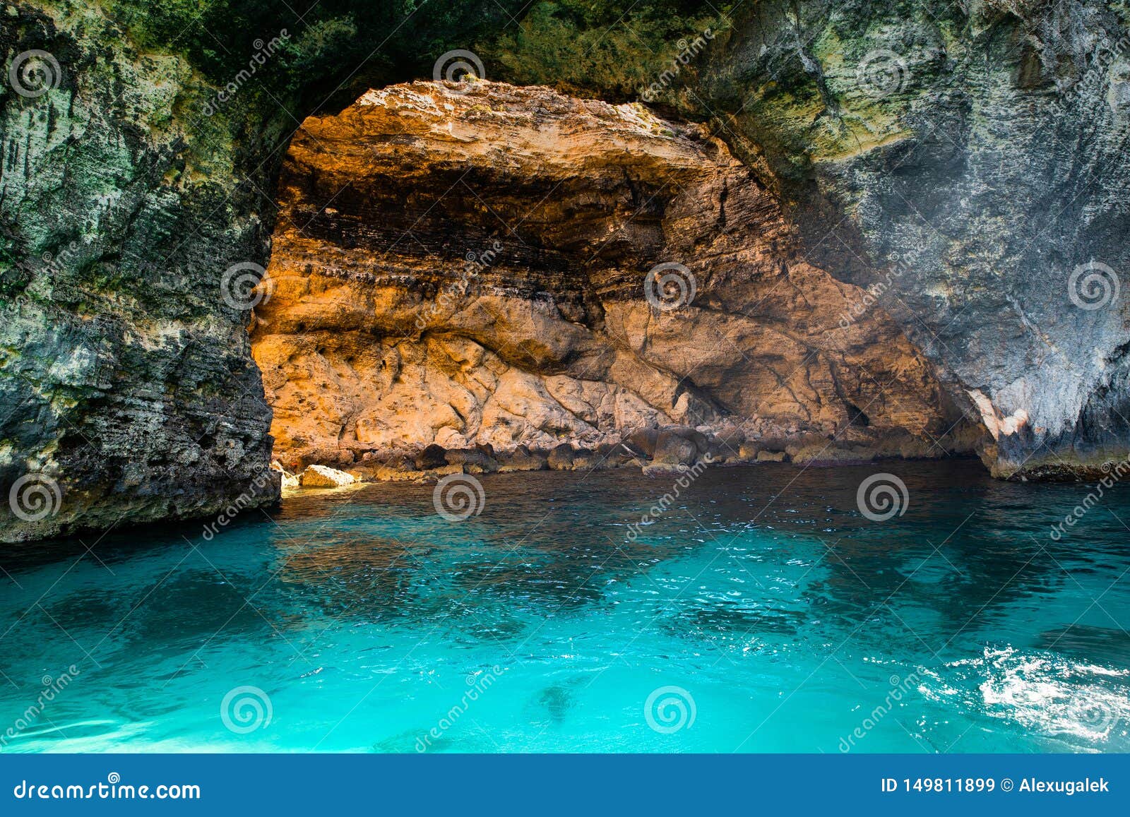 Comino island caves stock image. Image of lagoon, crystal - 149811899