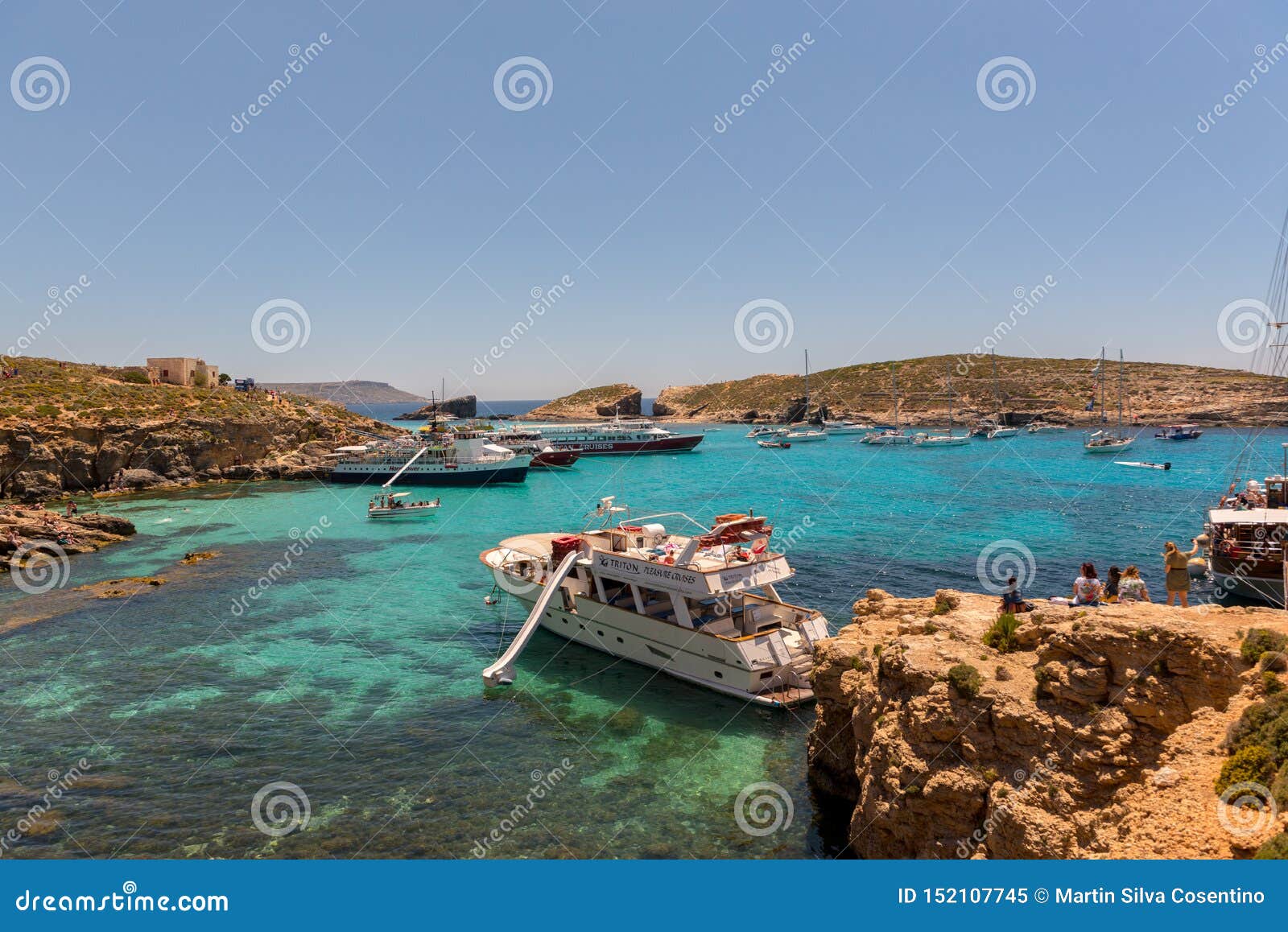 Holidays at Blue Lagoon on Island Comino, Malta Editorial Image - Image ...