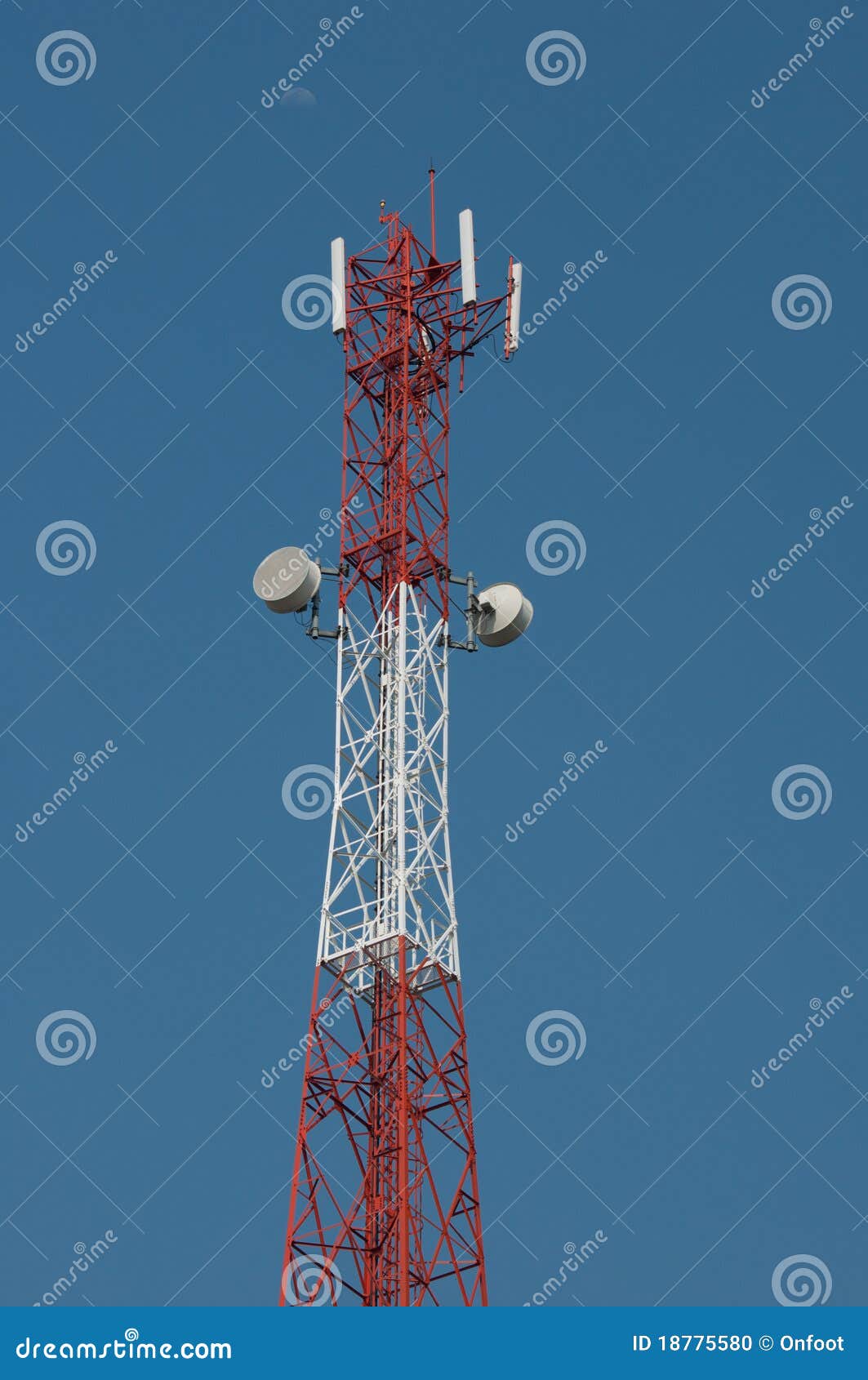 Comm tower stock photo. Image of connection, feed, moon - 18775580