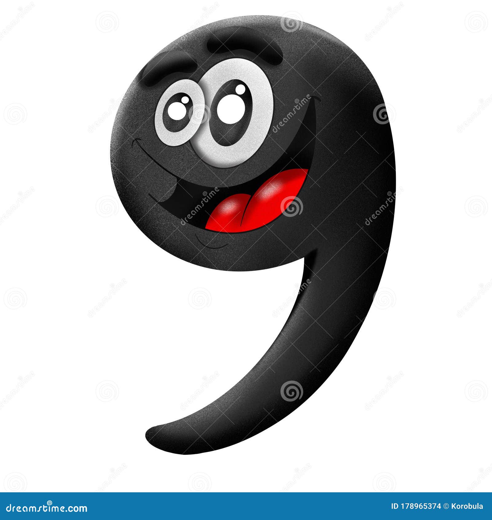 Comma Cartoon White Background, Illustration Stock Illustration ...