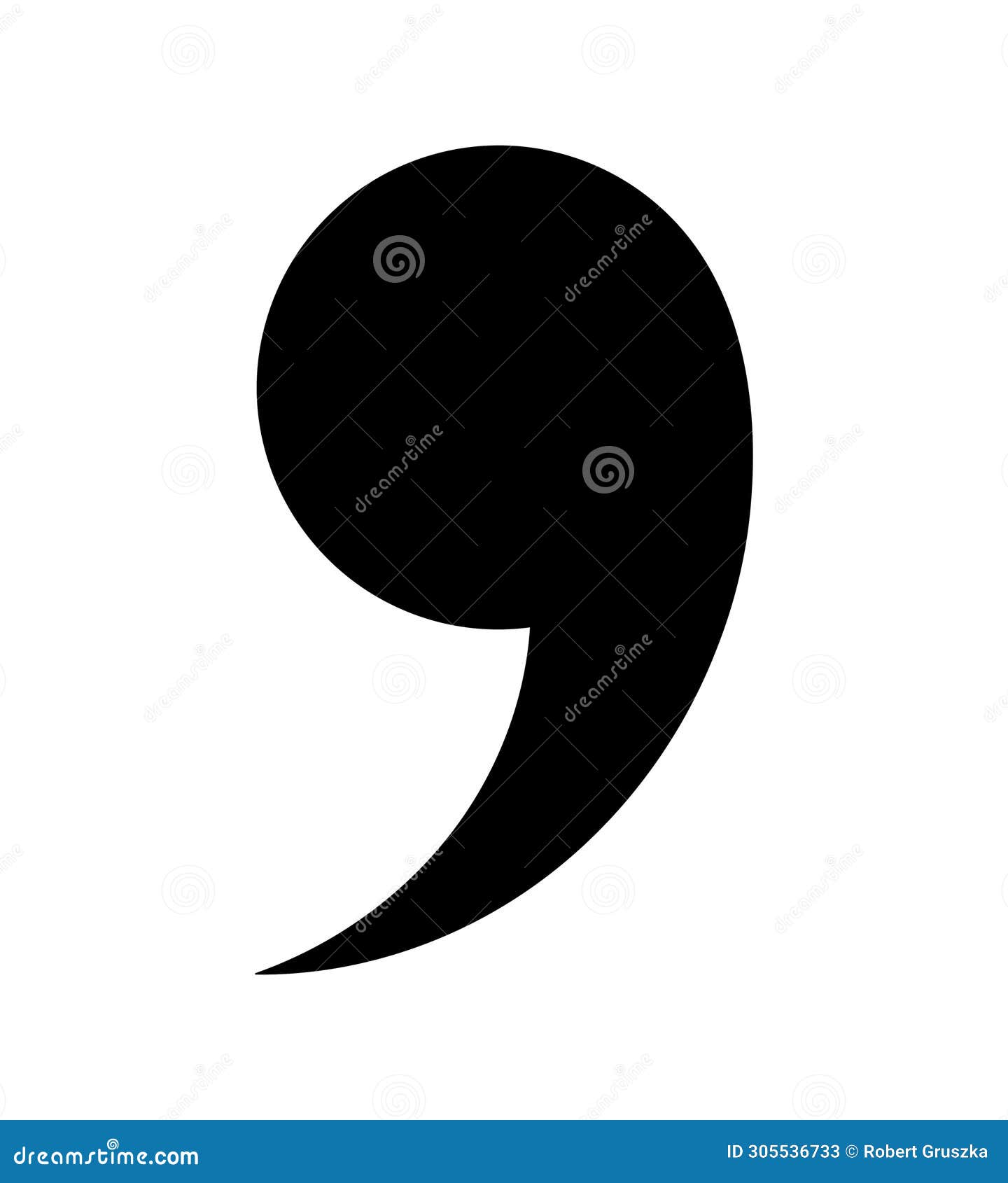 Comma icon stock vector. Illustration of shape, sign - 305536733