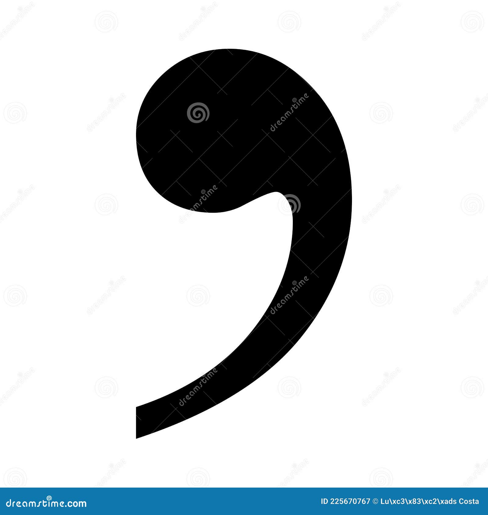 Comma sign illustration stock vector. Illustration of flat - 225670767