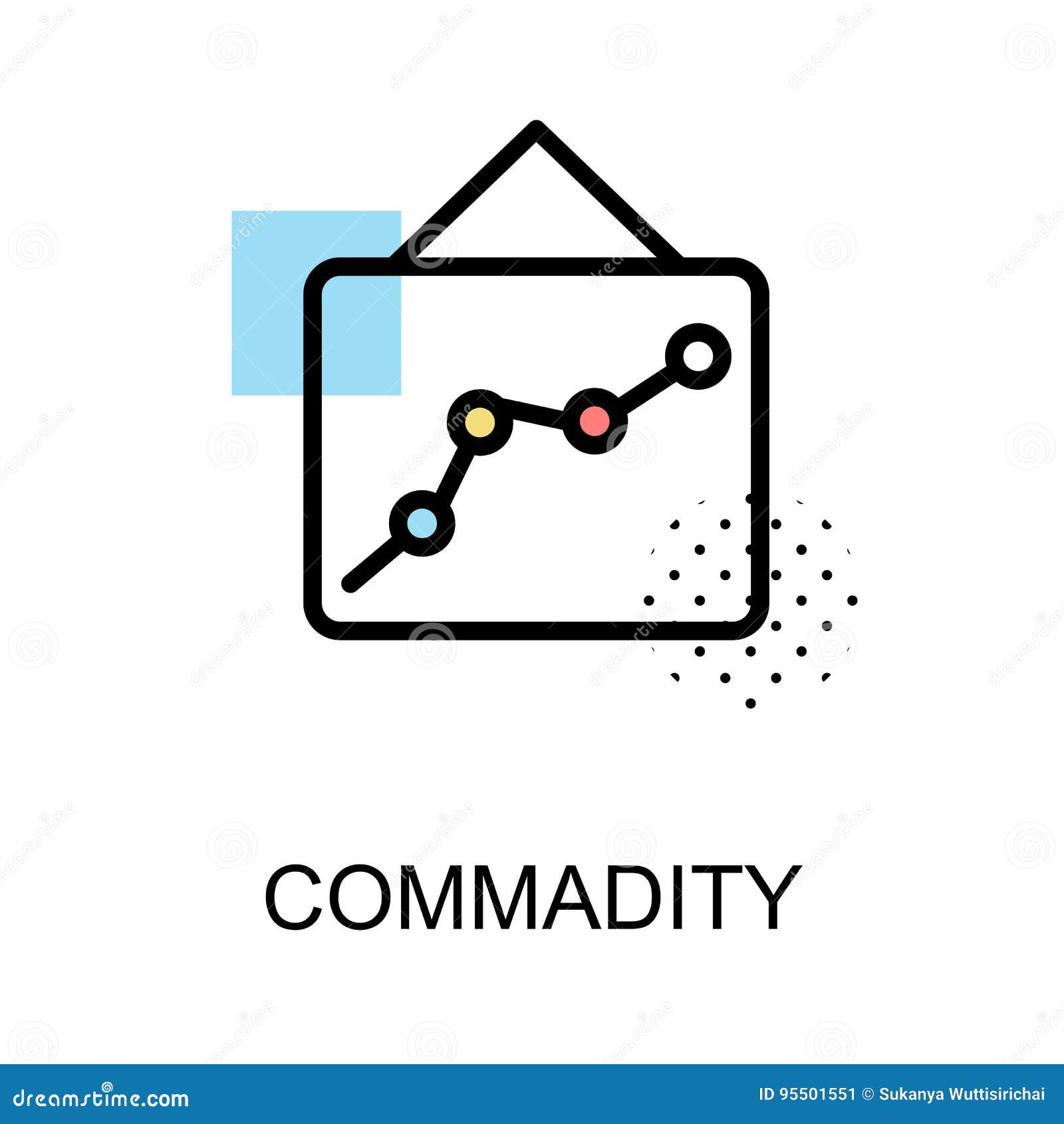Commadity Icon with Graph on White Background Illustration Design ...