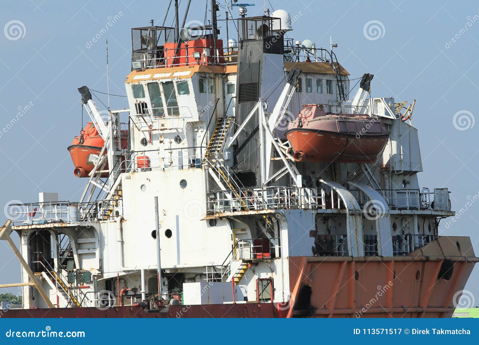 The Command Bridge of Cargo Ship Stock Image - Image of sailing, water ...