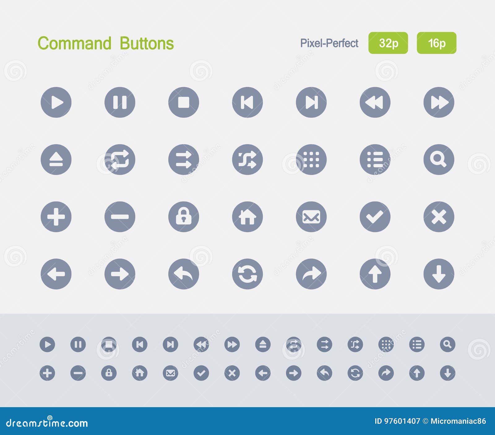 Command Buttons - Granite Icons Stock Vector - Illustration of group ...