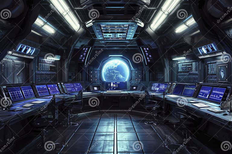 Command Center, Interior Design, 3D Rendering, Control Room Stock ...