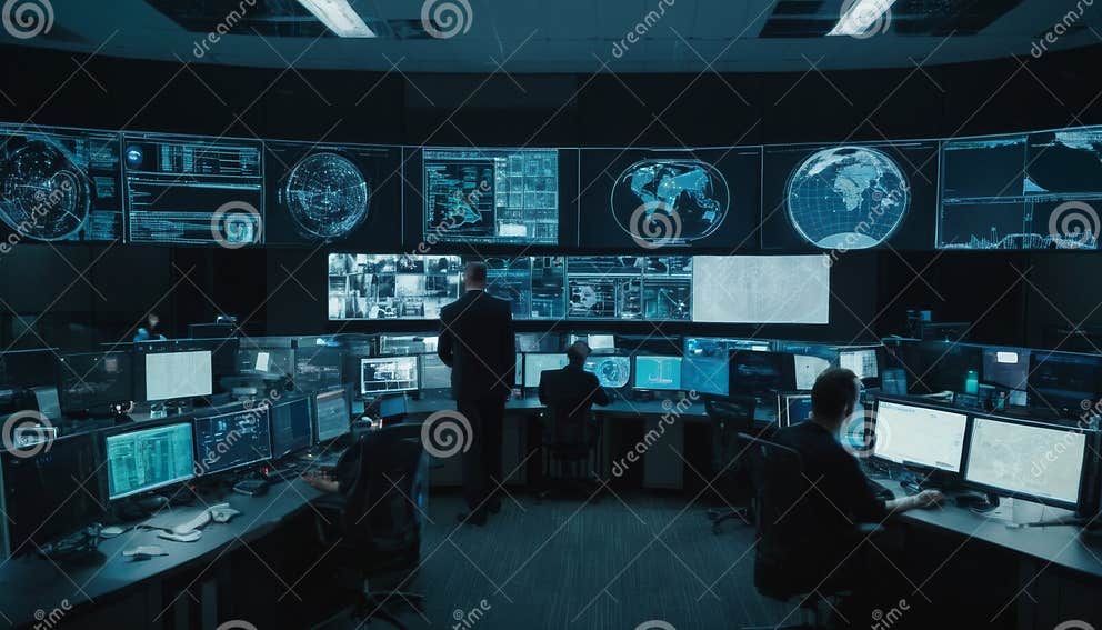 Command Center Operations Room Stock Image - Image of global, work ...