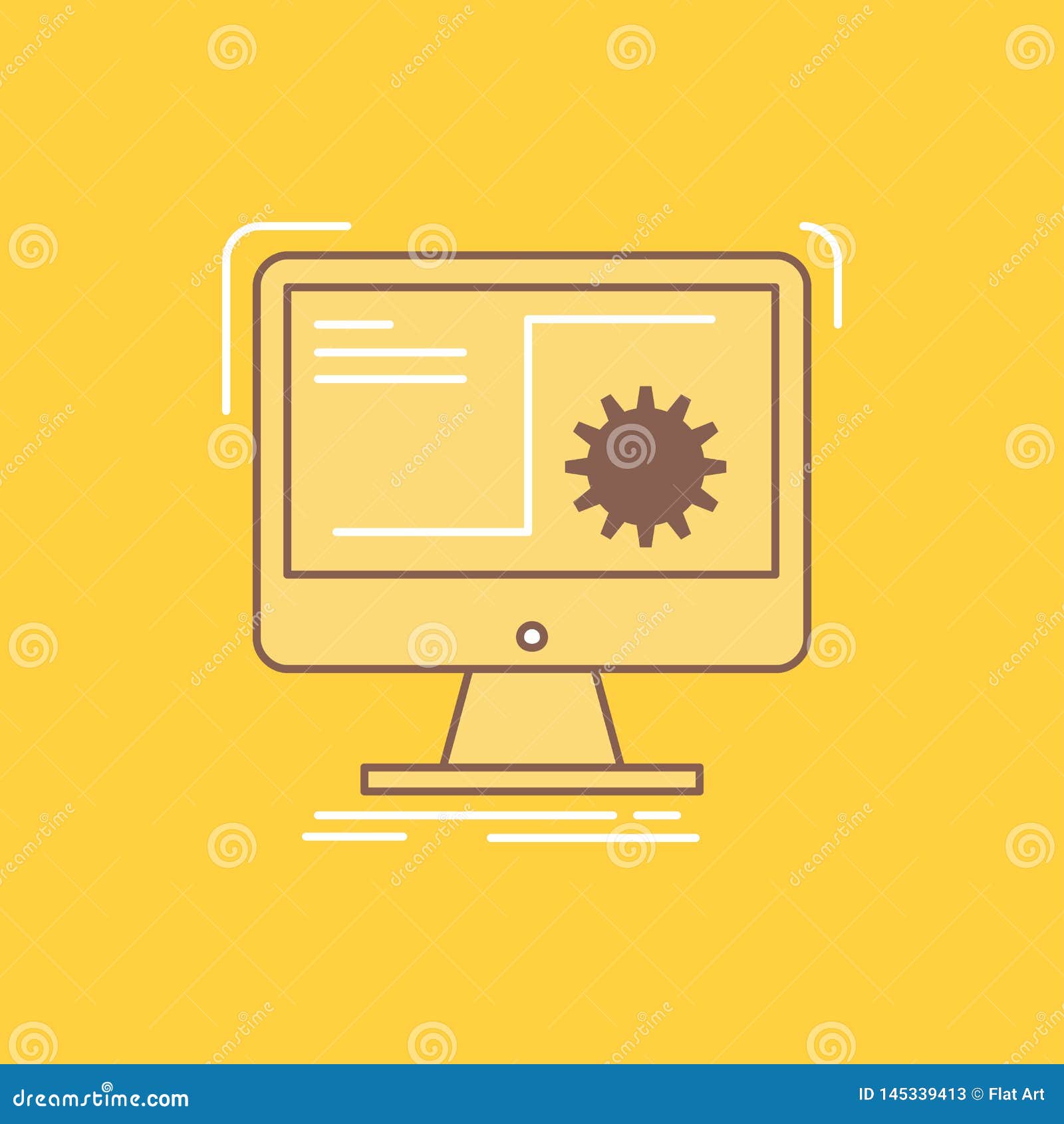 Command, Computer, Function, Process, Progress Flat Line Filled Icon ...