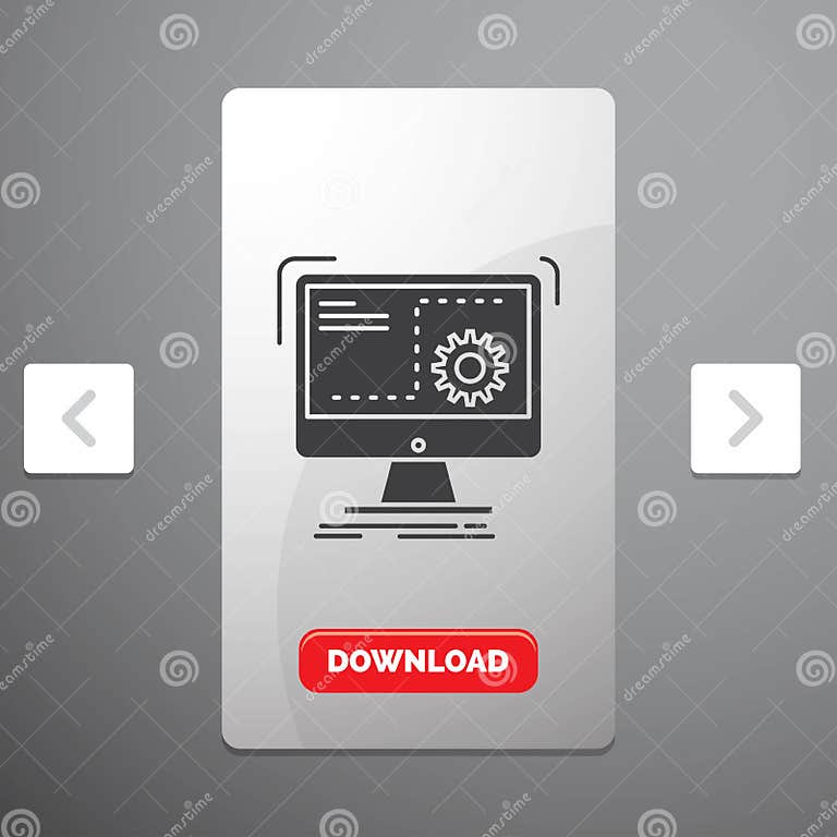 Command, Computer, Function, Process, Progress Glyph Icon in Carousal Pagination Slider Design ...