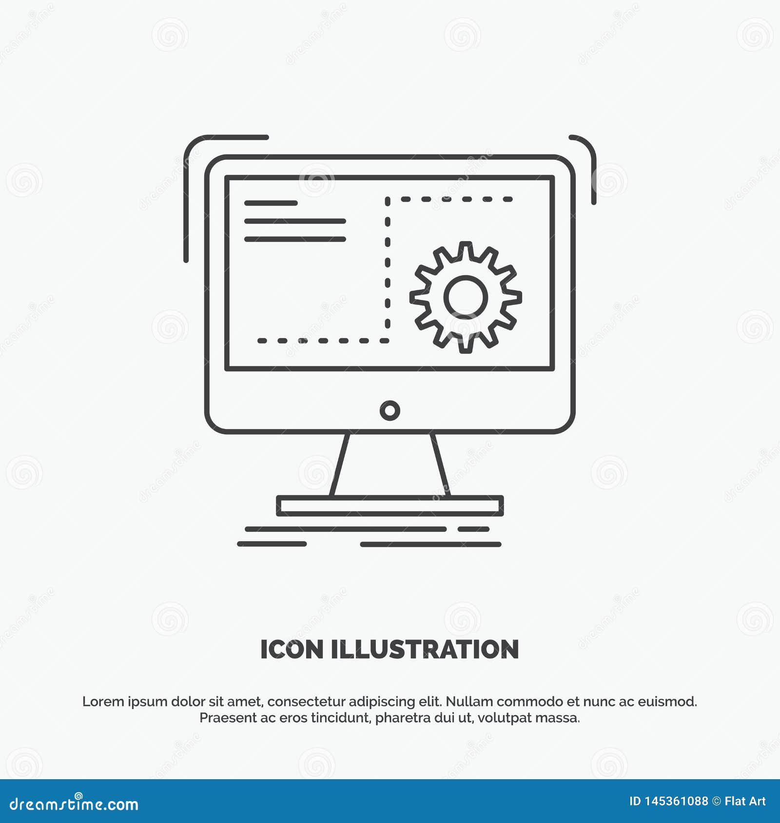 Command, Computer, Function, Process, Progress Icon. Line Vector Gray Symbol for UI and UX ...