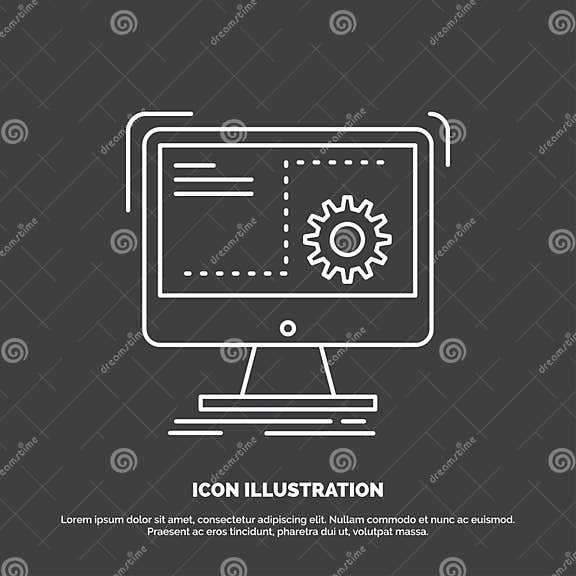 Command Computer Function Process Progress Icon Line Vector Symbol For Ui And Ux Website