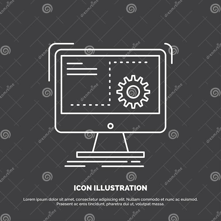Command Computer Function Process Progress Icon Line Vector Symbol For Ui And Ux Website