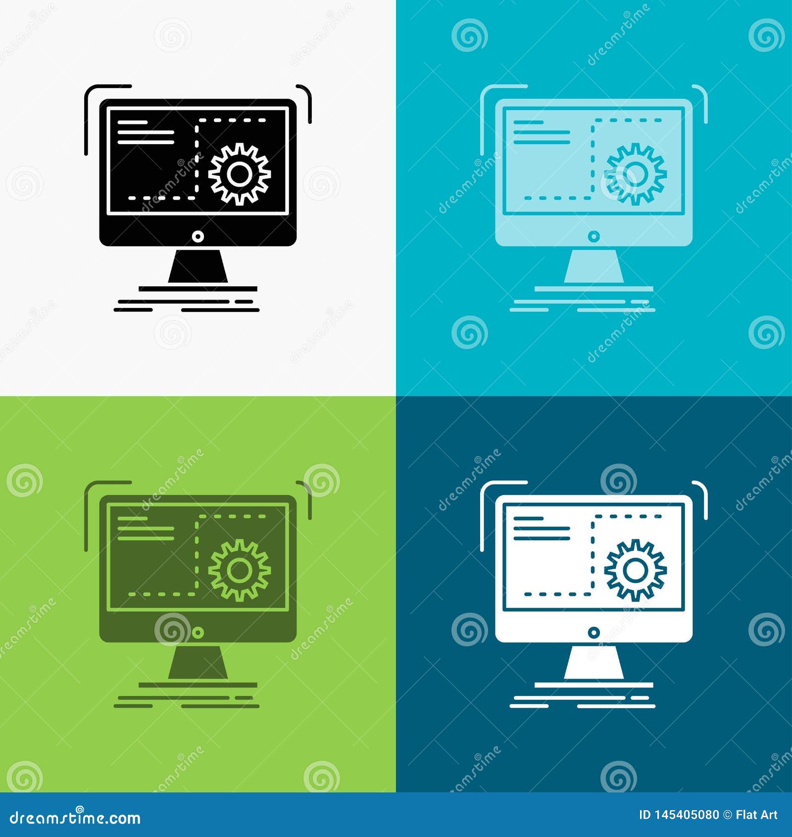 Command, Computer, Function, Process, Progress Icon Over Various Background. Glyph Style Design ...