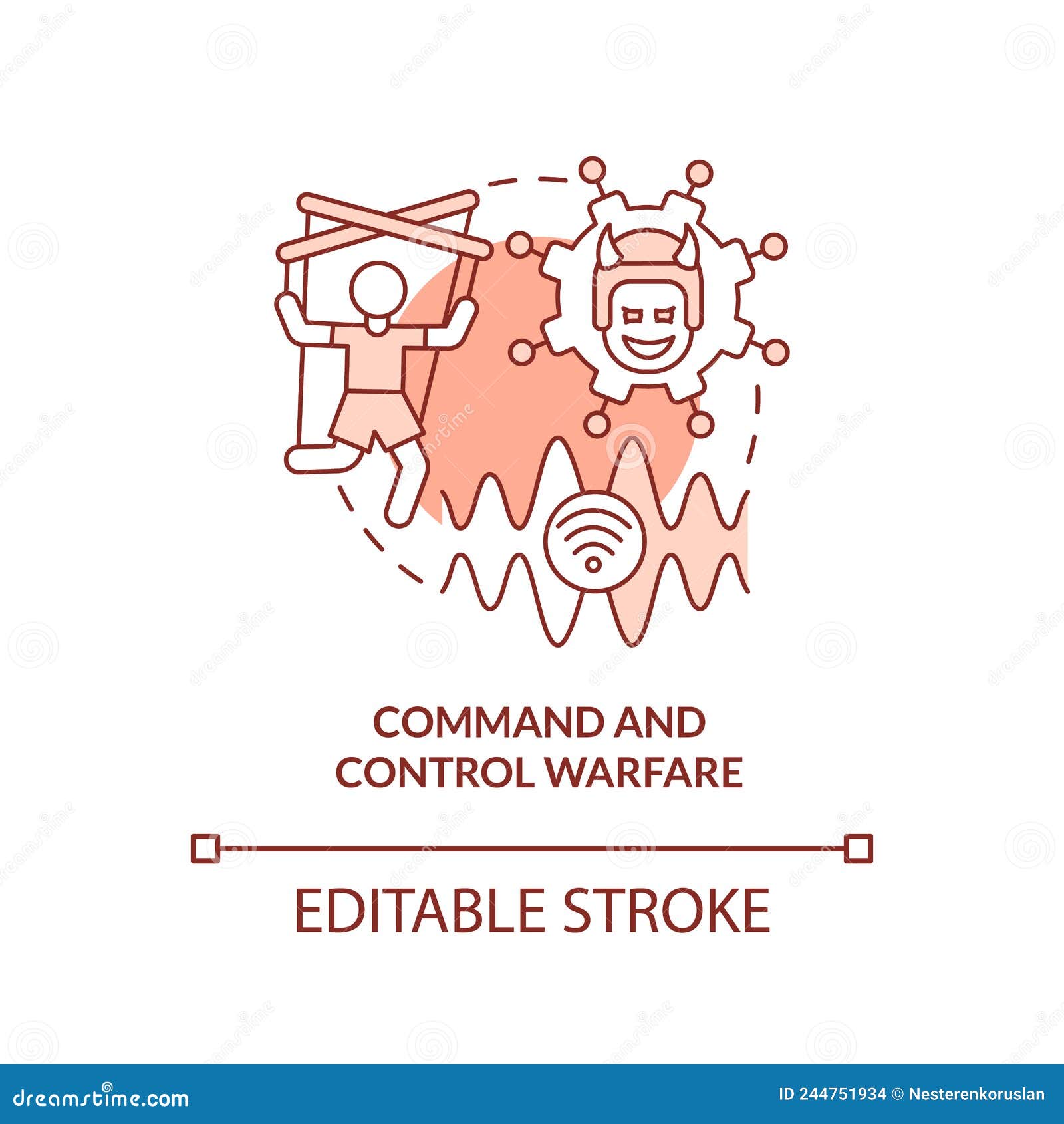 Command and Control Warfare Red Concept Icon Stock Vector ...