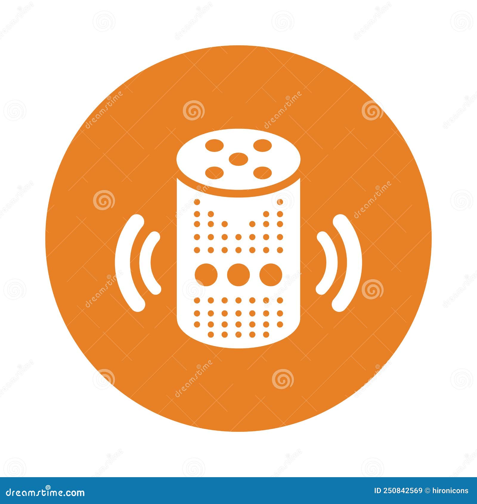 Command, Echo, Speaker, Voice Icon. Orange Color Vector EPS Stock ...