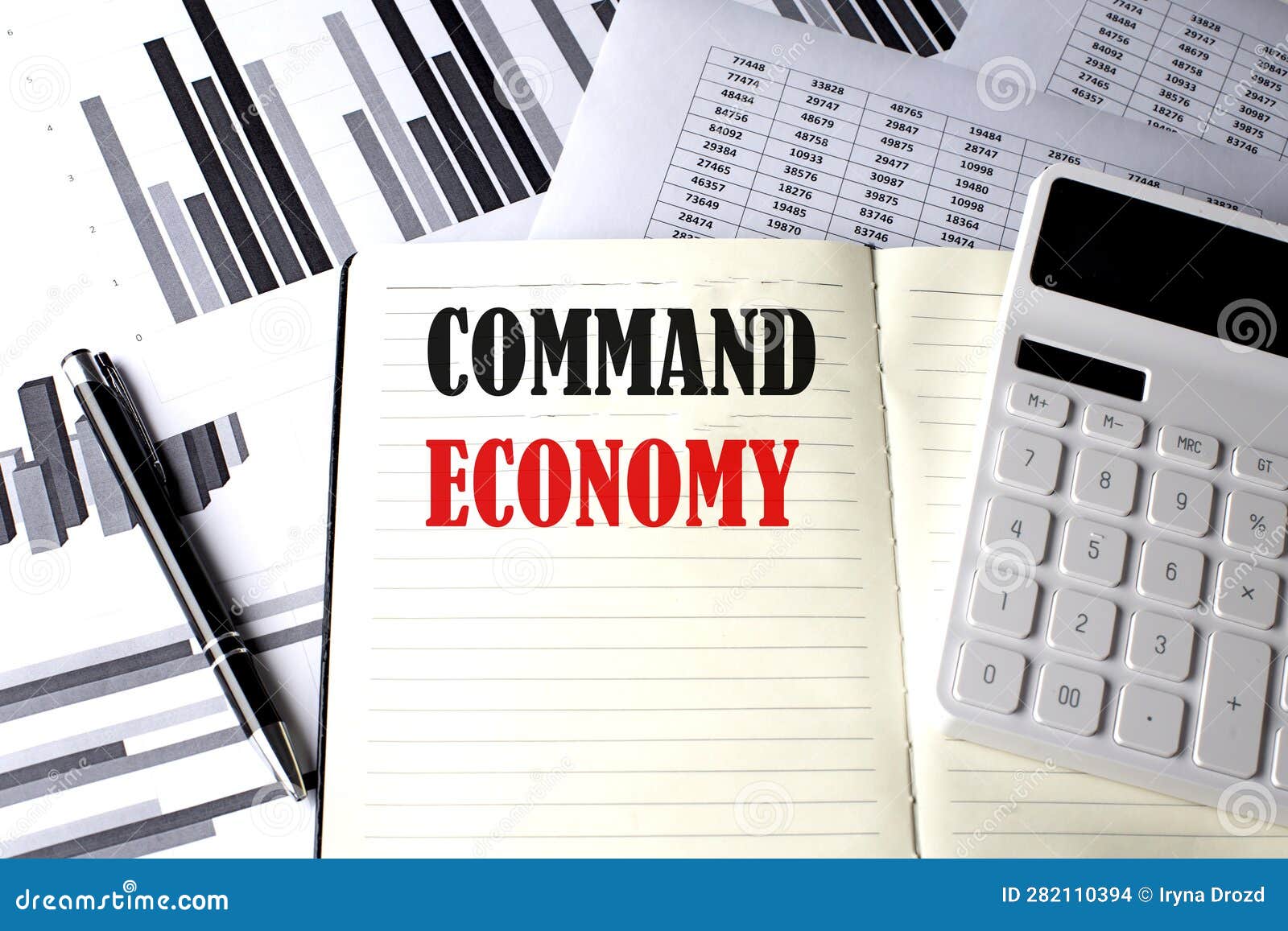COMMAND ECONOMY Text Written on a Notebook on Chart and Diagram Stock ...