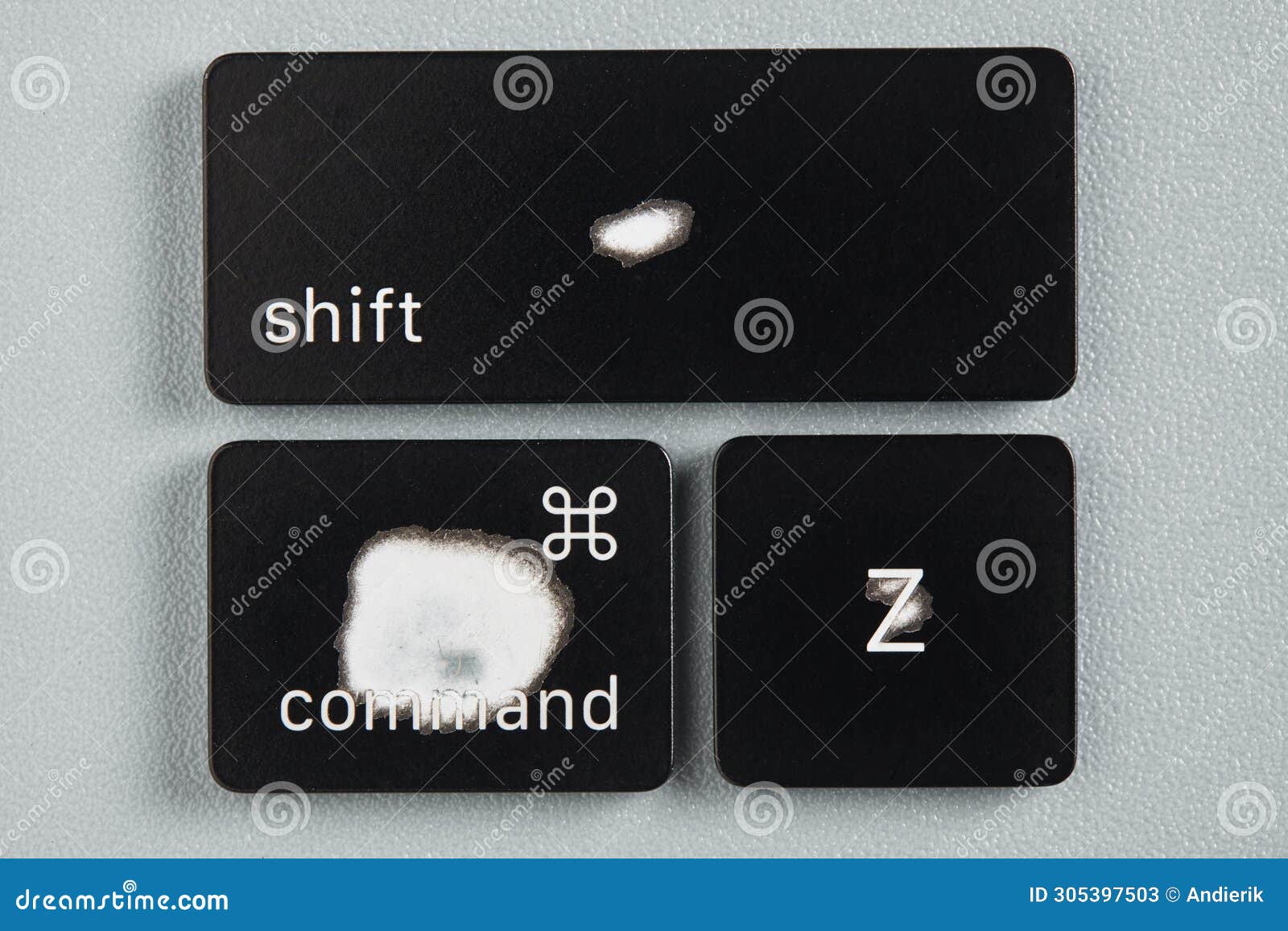 The Command Key, Shift Key and Z Key are Worn Out Stock Image - Image ...